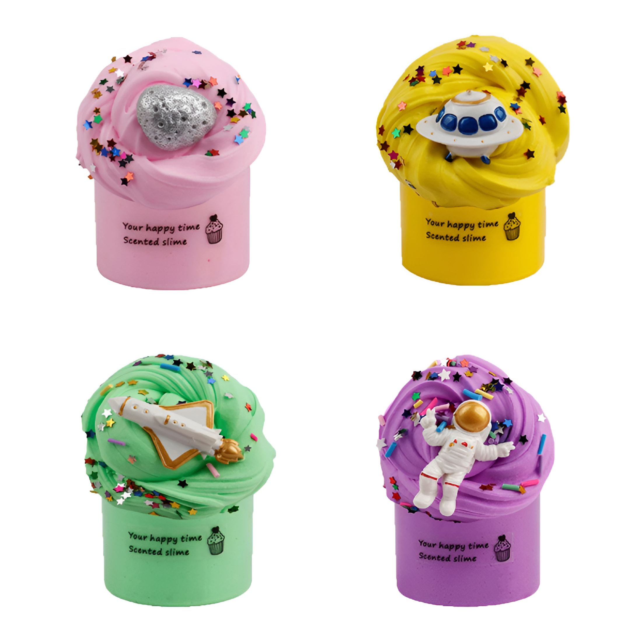 BESTSKY 4Packs Fluffy Butter Slime for Kids Astronaut Toy Slime Kit,Non ...