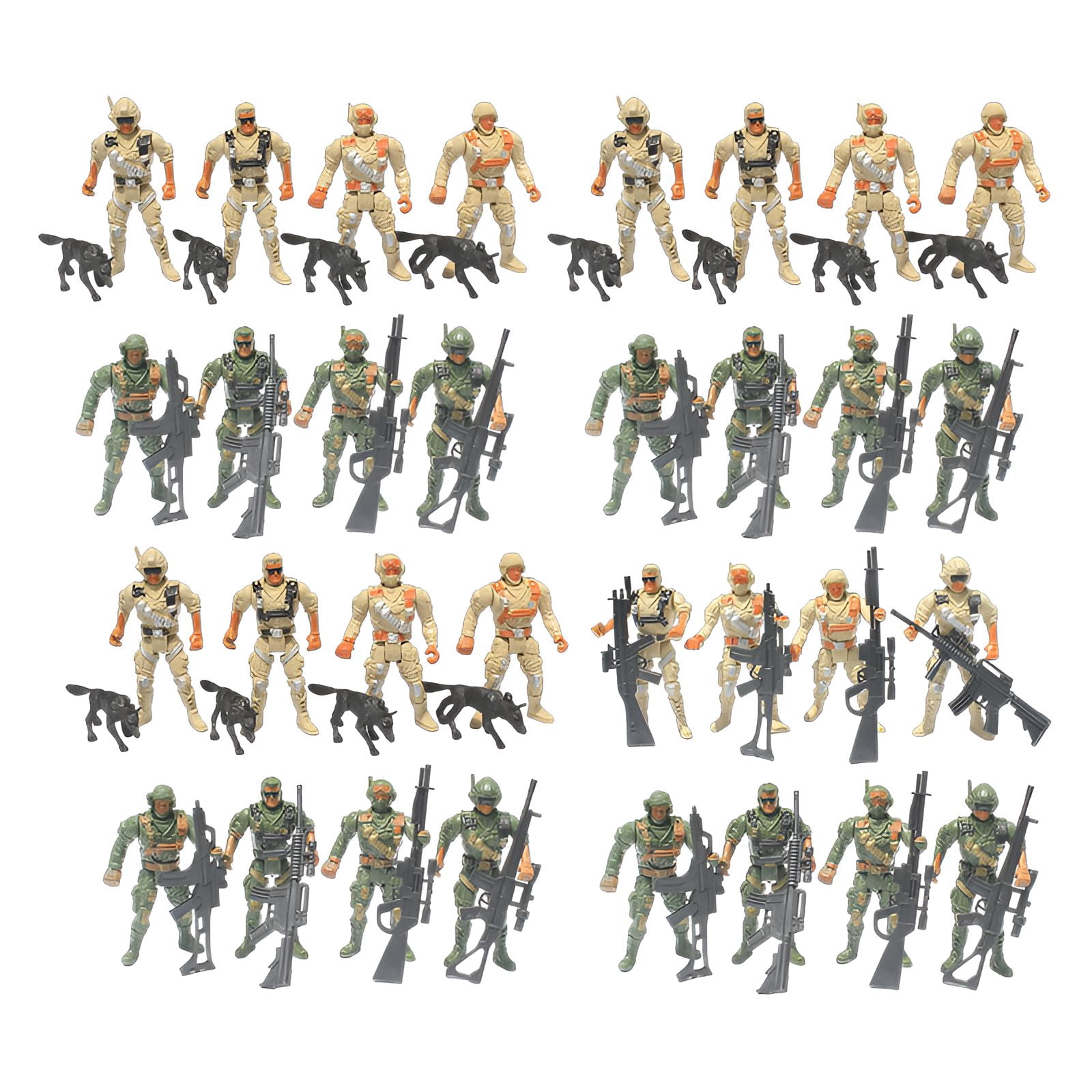 BESTSKY 4Pcs Army Men,Dog Figurines Army Toys,Military Sets Military ...