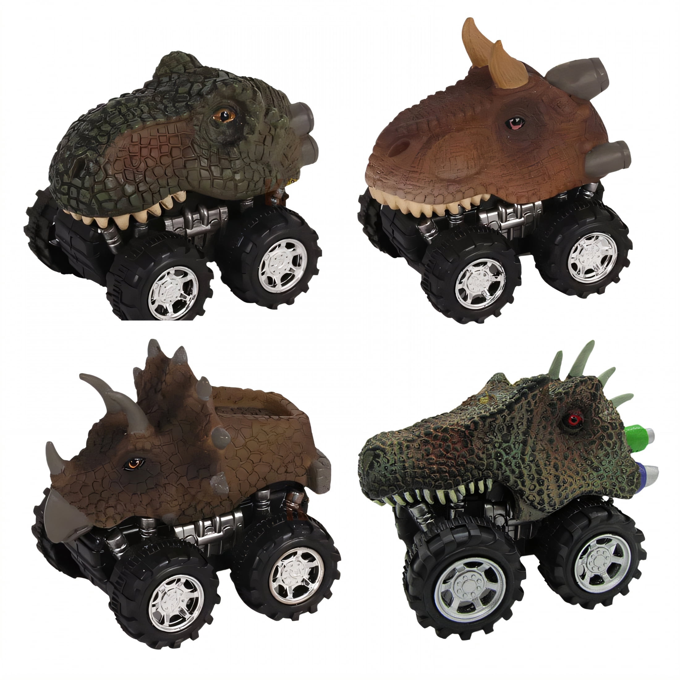 BESTSKY 4Pcs Dinosaur Toys for Kids 3-5,Avoid Scratching Monster Truck ...