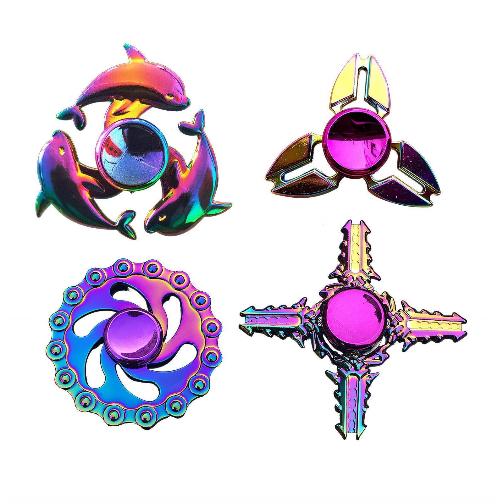 BESTSKY 4Pcs Fidget Spinner,Colorful Fidget Spinners,Pop It Fidget Toys ...