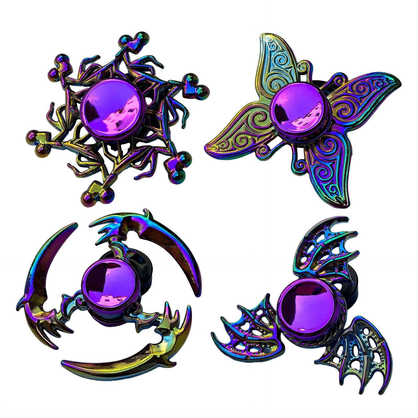 BESTSKY 4Pcs Fidget Toys Adults,Colorful Metal Fidget Spinner,Flying ...