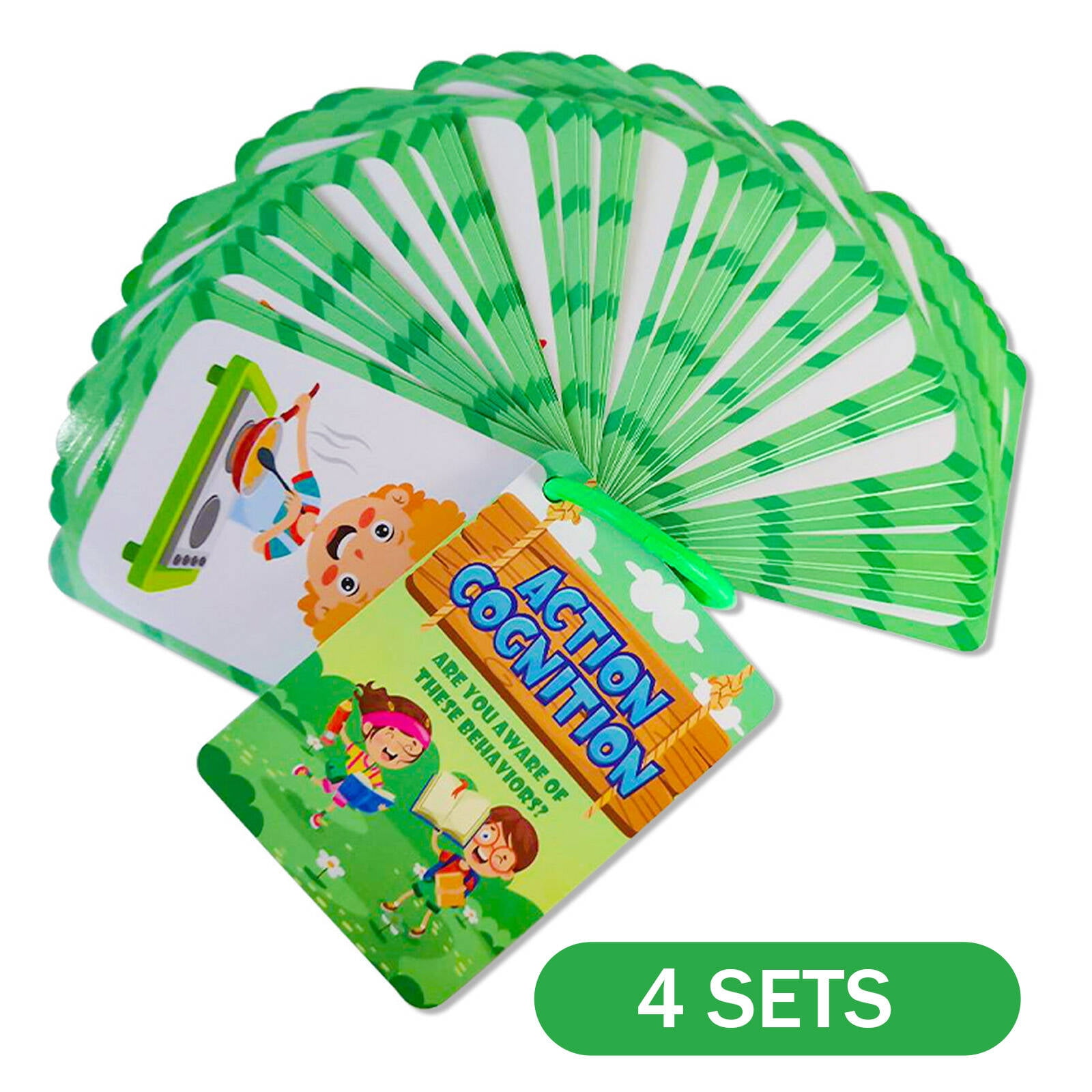 BESTSKY 4Pcs Flash Cards,Interactive and Fun Toddler Flash Cards,Spark ...