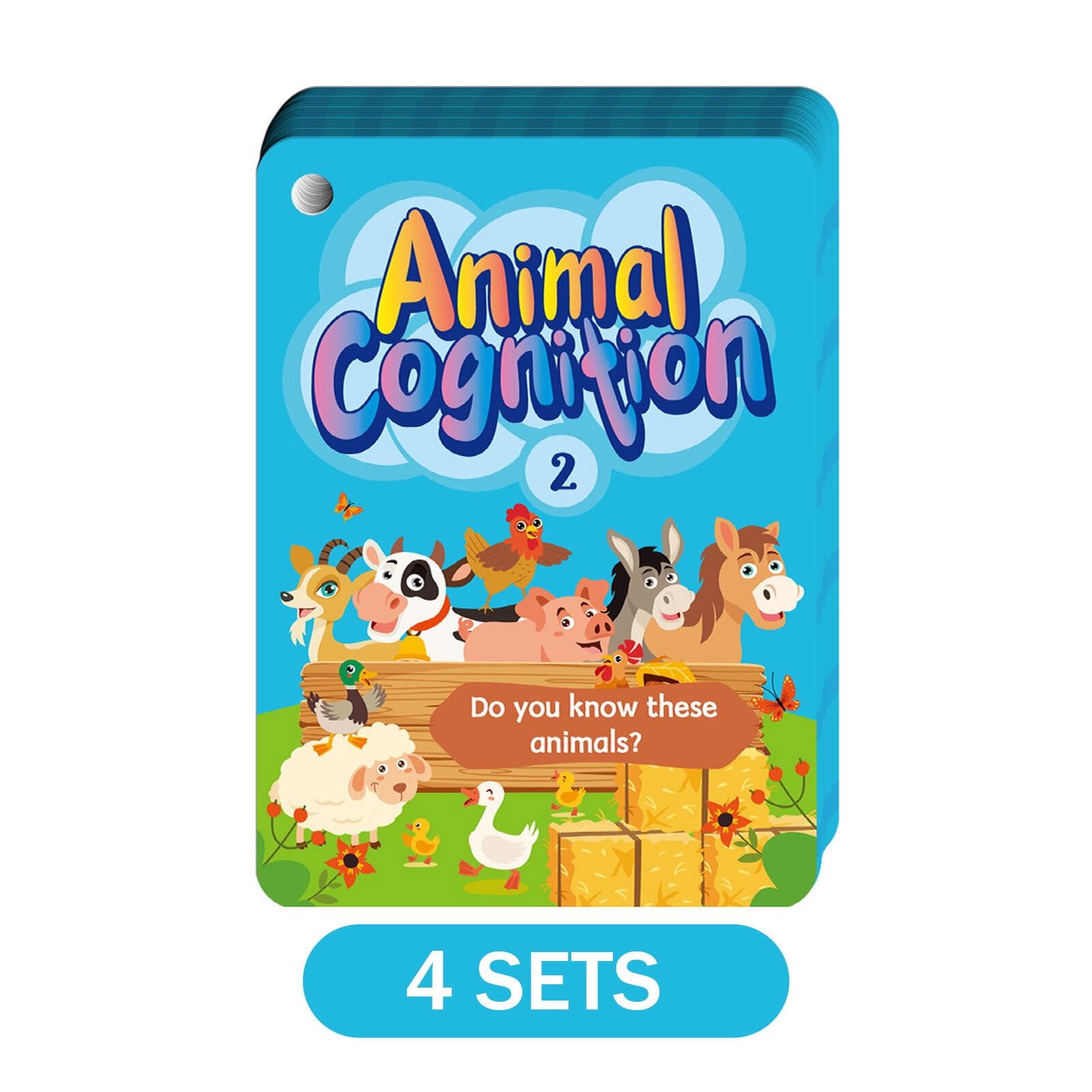 BESTSKY 4Pcs Flash Cards,Language Development Starter Toddler Flash ...