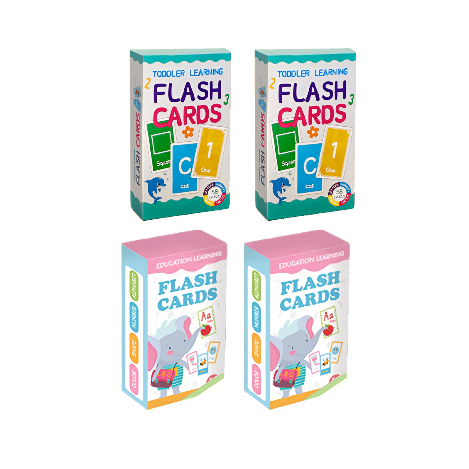 BESTSKY 4Pcs Flash Cards,Learn the Alphabet Toddler Flash Cards,Learn ...