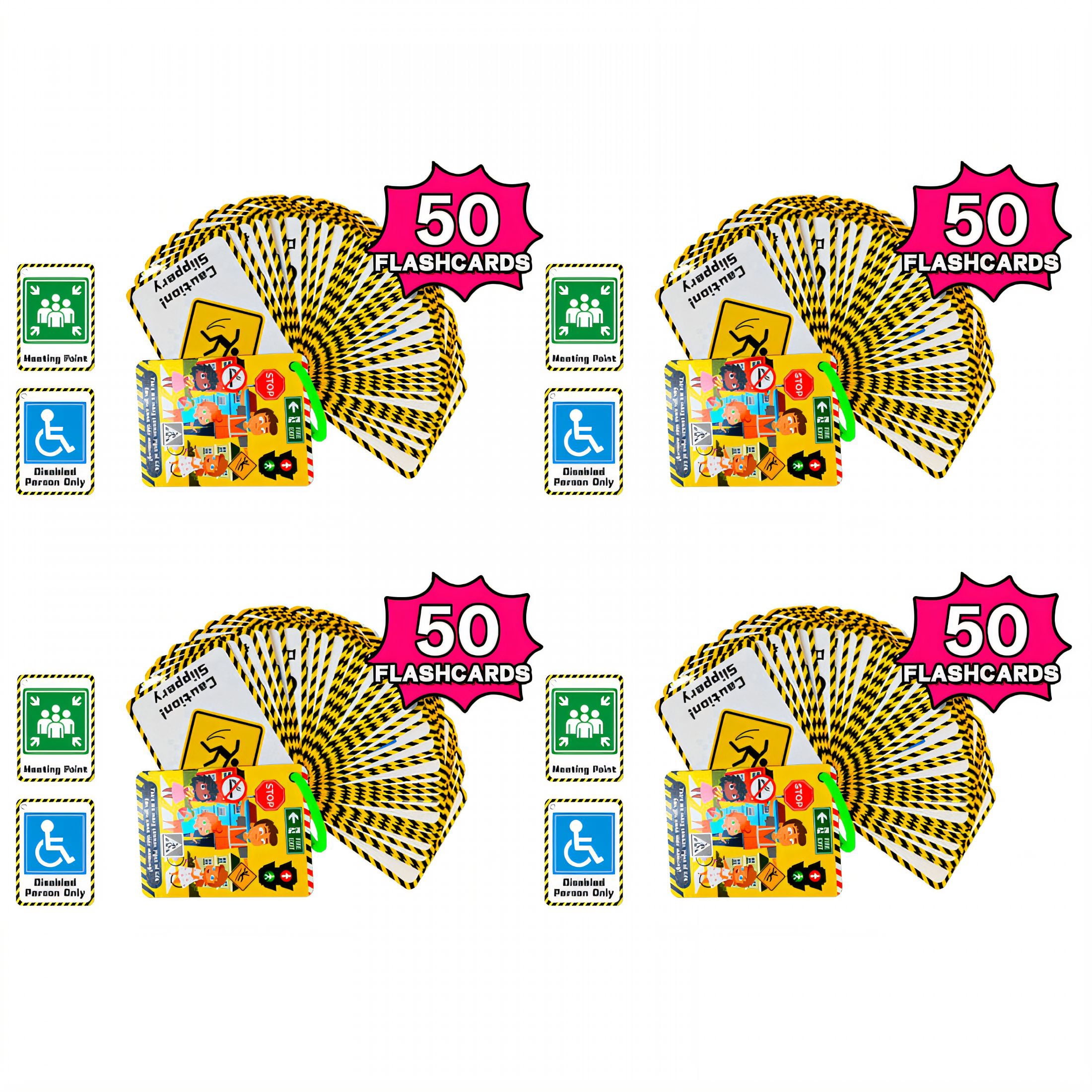 BESTSKY 4 Pack Flash Cards,Everyday Signs Toddler Flash Cards,Double ...