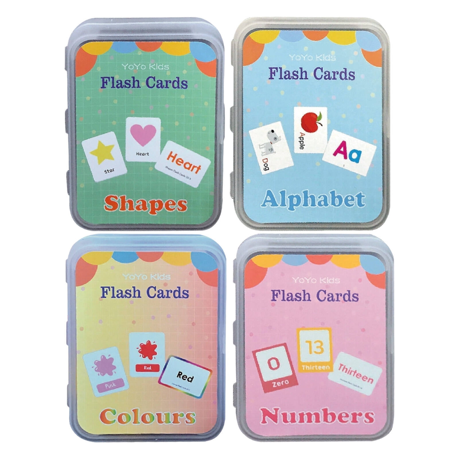 BESTSKY 4Pcs Flash Cards,Smooth Edges Flash Cards for Toddlers,Boost ...