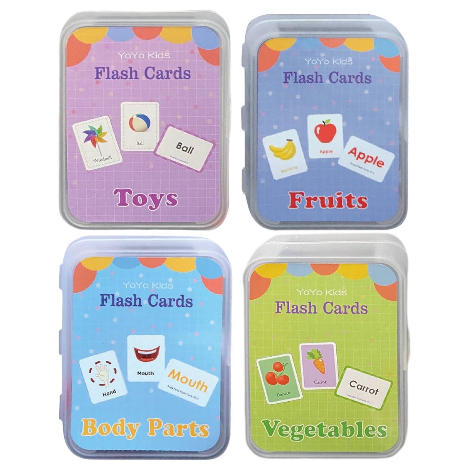 BESTSKY 4Pcs Flash Cards,Stimulate Thinking Flash Cards for Toddlers ...