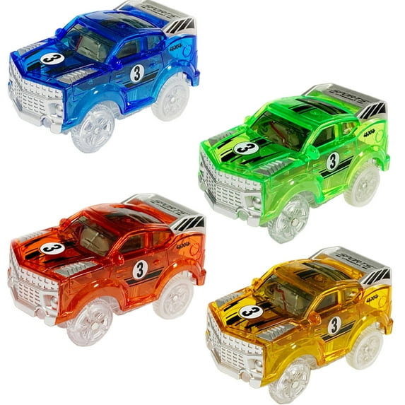 BESTSKY 4Pcs Magic Tracks Cars Luminous Track Race Car Toys ...