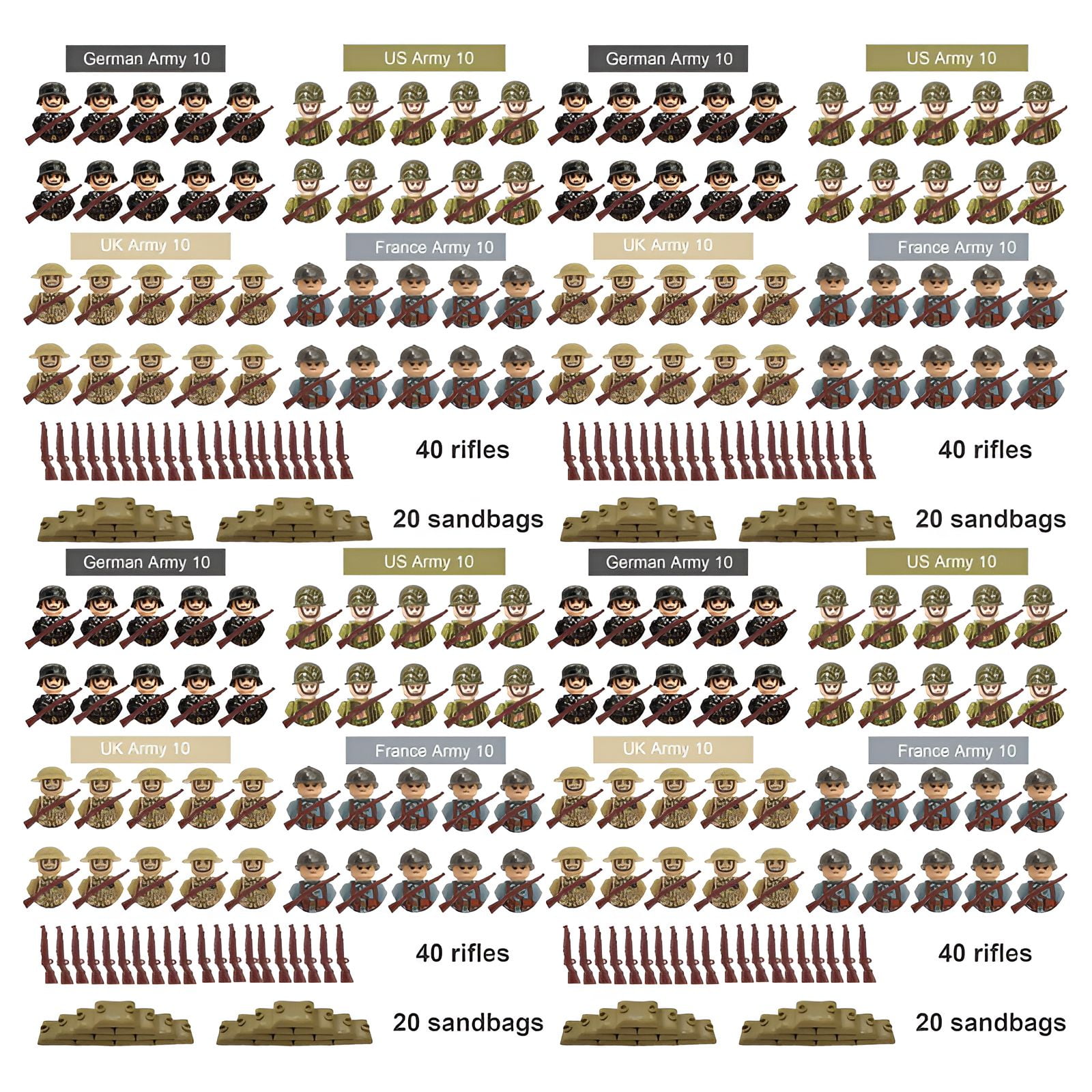 BESTSKY 4Pcs Military Toys,Military Setup Army Toys,Tactical Display ...