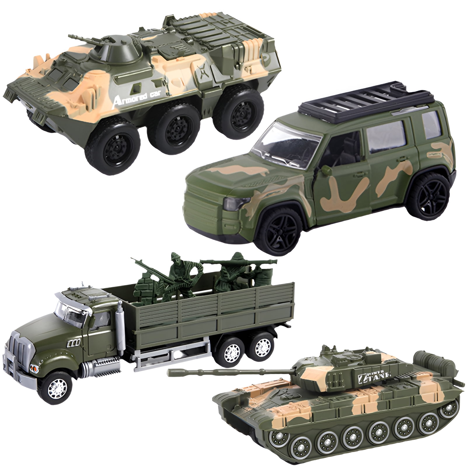BESTSKY 4Pcs Military Vehicles Set,High Realism Military Toy,Faster ...