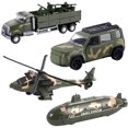 BESTSKY 4Pcs Military Vehicles Set,Pull-Back Gears Military Toy,High ...