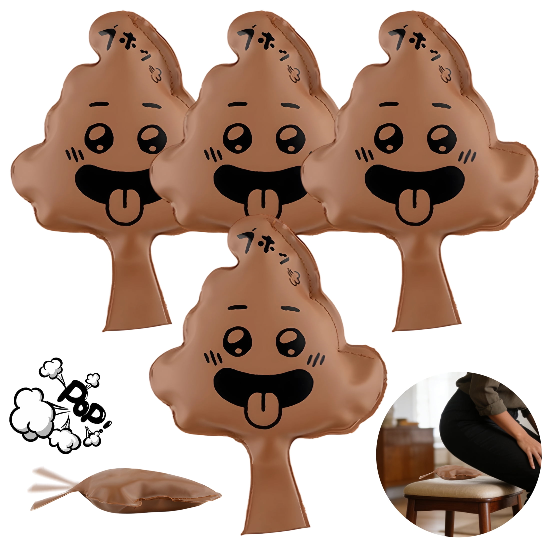 BESTSKY 4Pcs Whoopie Cushion,Funny Sponge Fart Noise Maker,Self-Inflating Noise Maker,Realistic ...