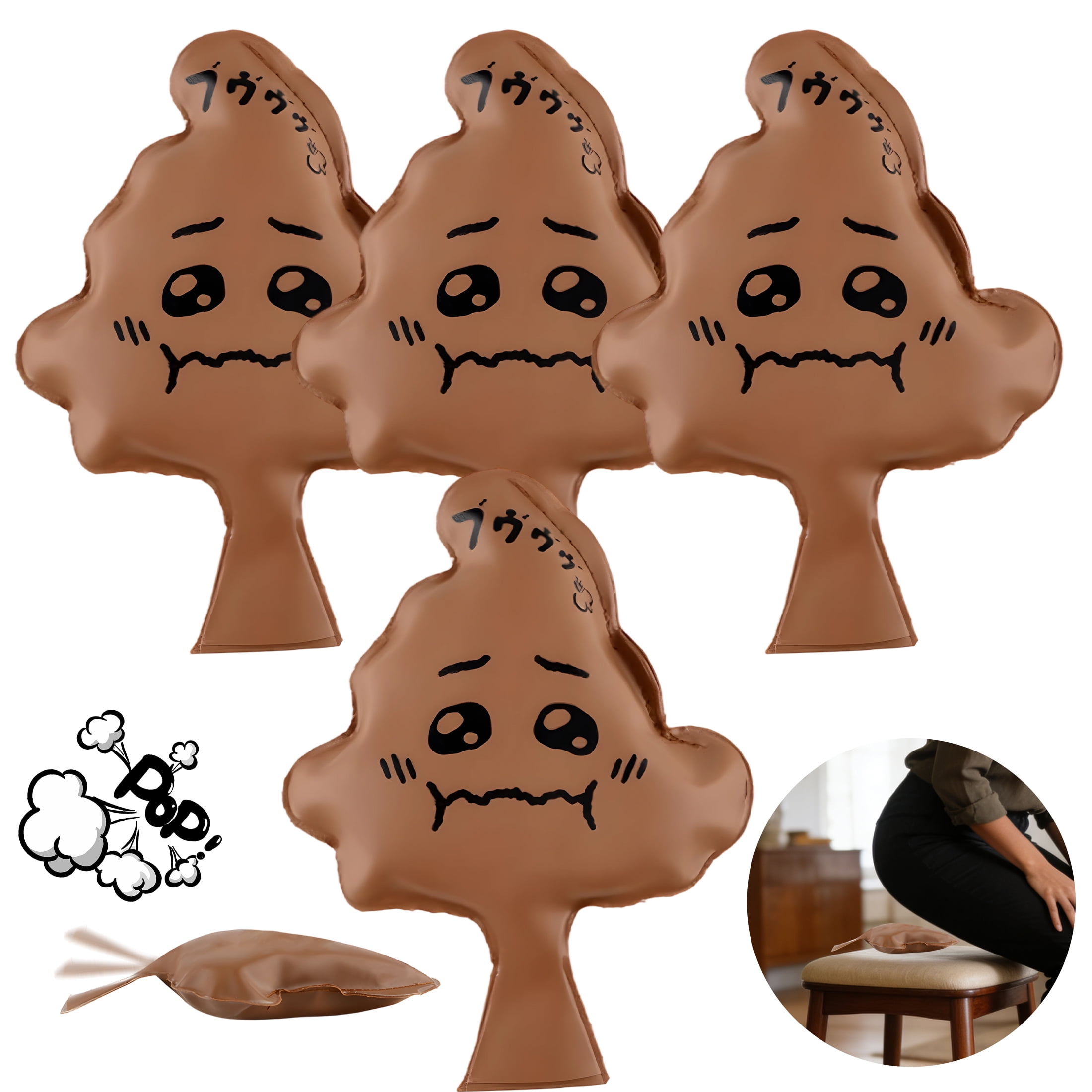BESTSKY 4Pcs Whoopie Cushion,Funny Sponge Fart Noise Maker,Self ...