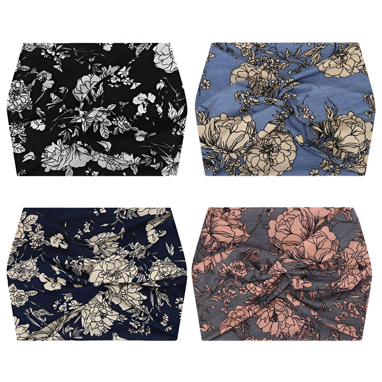 BESTSKY 4Pcs Wide Headbands for Women,Comfortable Design Elastic ...