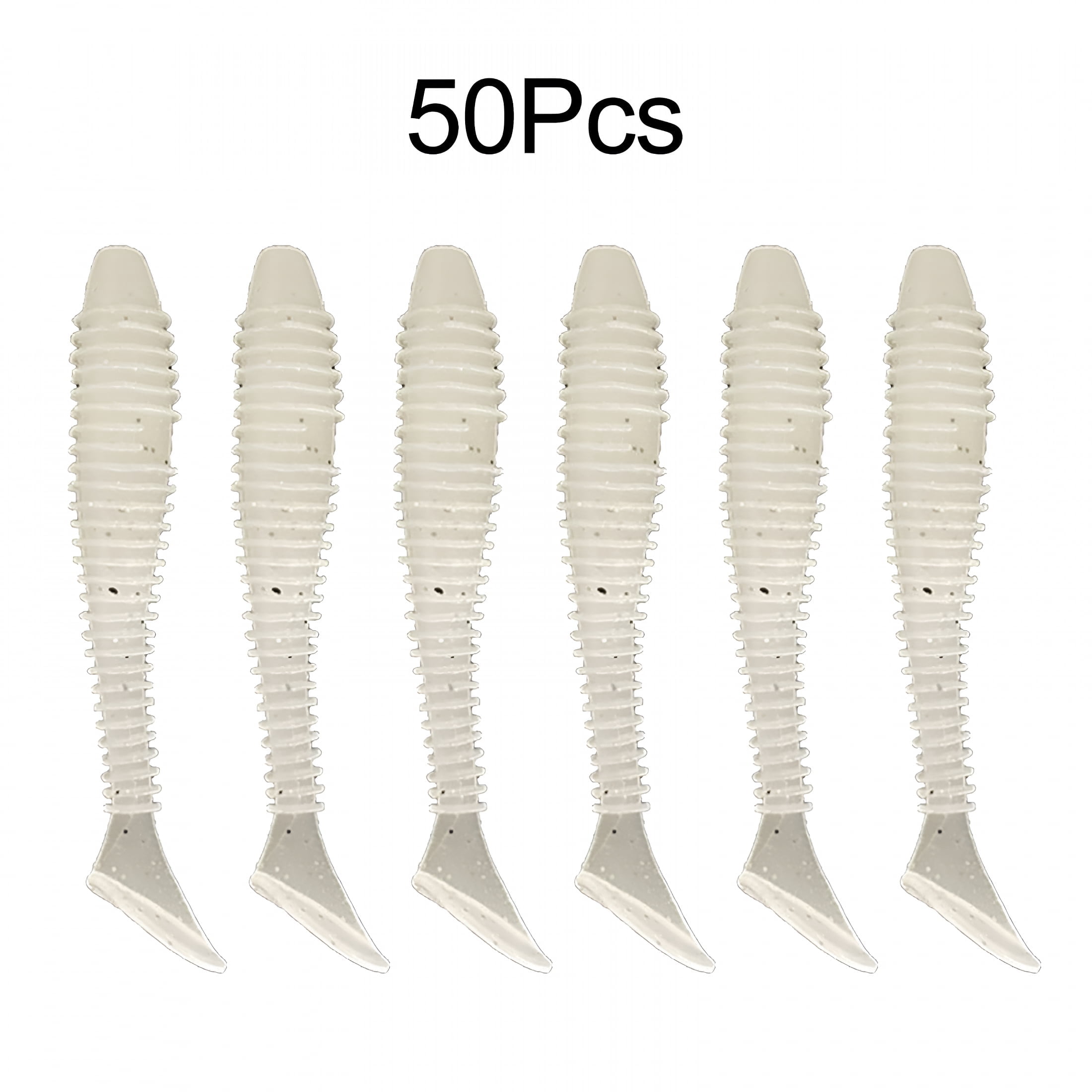 BESTSKY 50 Soft Plastic Fishing Lure Tackle Paddle Tail Grub Worm Bream ...