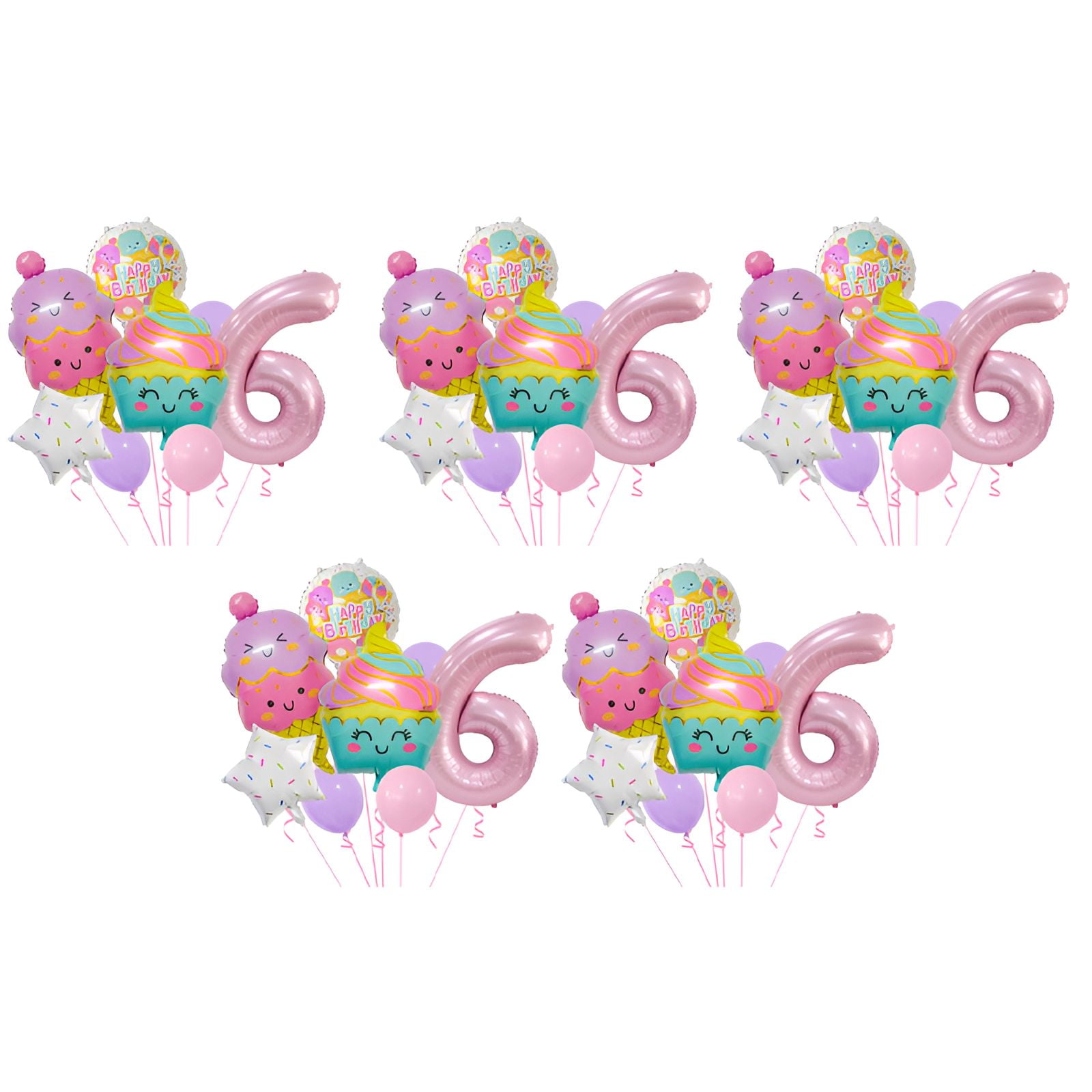 BESTSKY 50Pcs Number Balloons,Ice Cream Birthday Setup Birthday ...