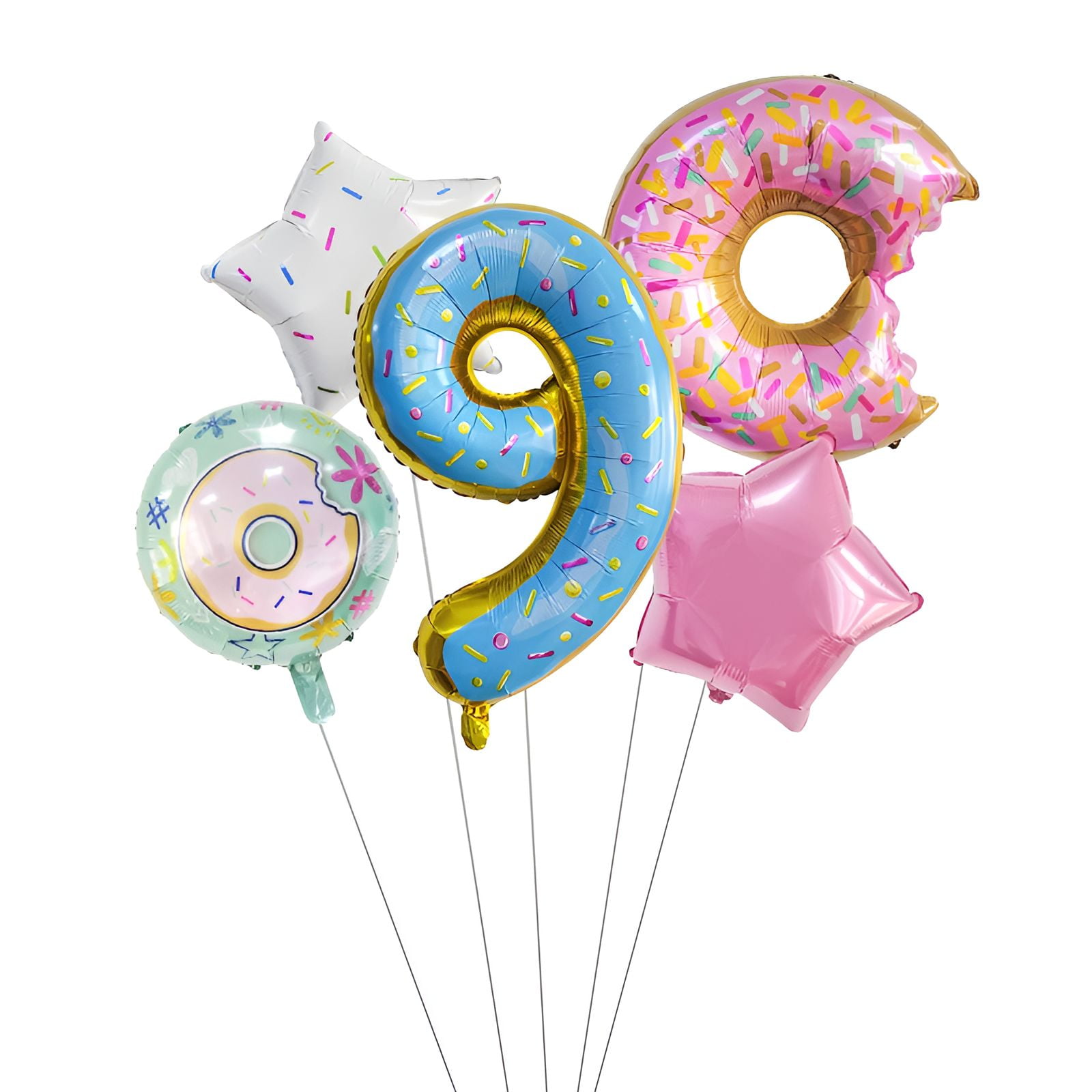 BESTSKY 5Pcs Number Balloons,Energetic Dessert Balloons Party ...