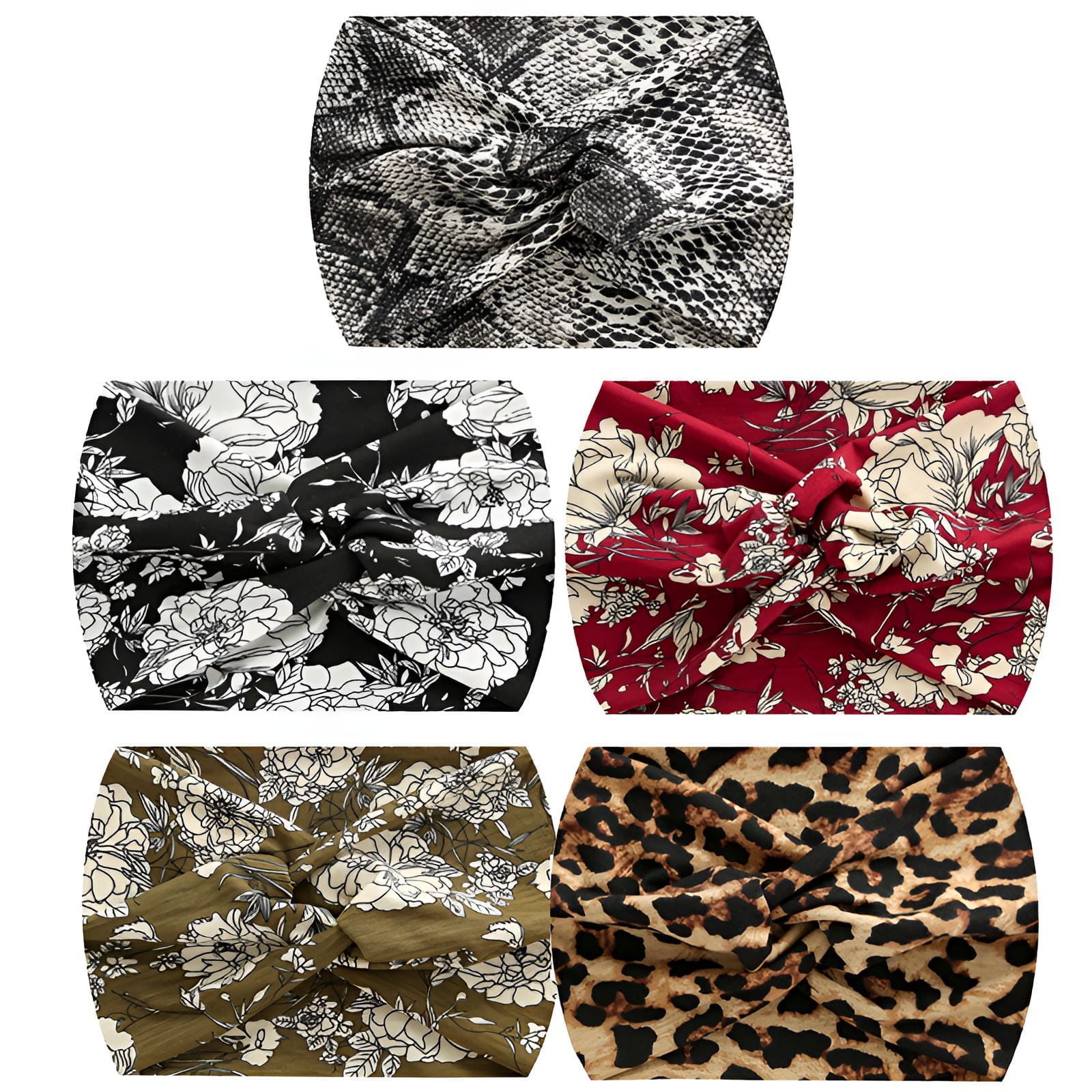 BESTSKY 5Pcs Sweat Band,Cloth Headbands for Women,Sweat Band ...