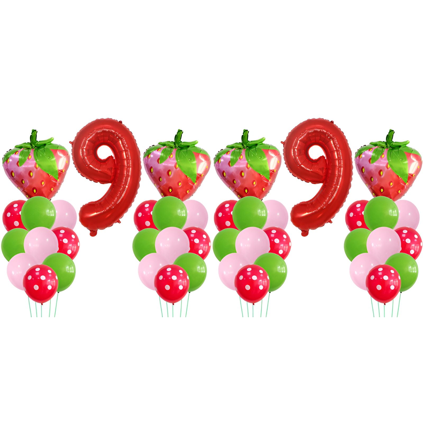 BESTSKY 60Pcs Number Balloons,Strawberry Balloon Decoration Party ...