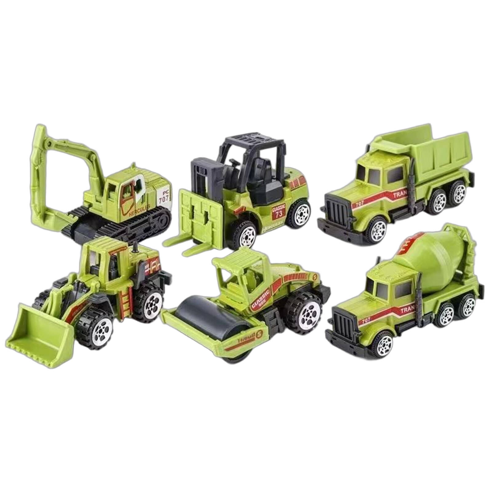 BESTSKY 6Pcs Construction Vehicles Multiple Joints Movable Mini Vehicle ...