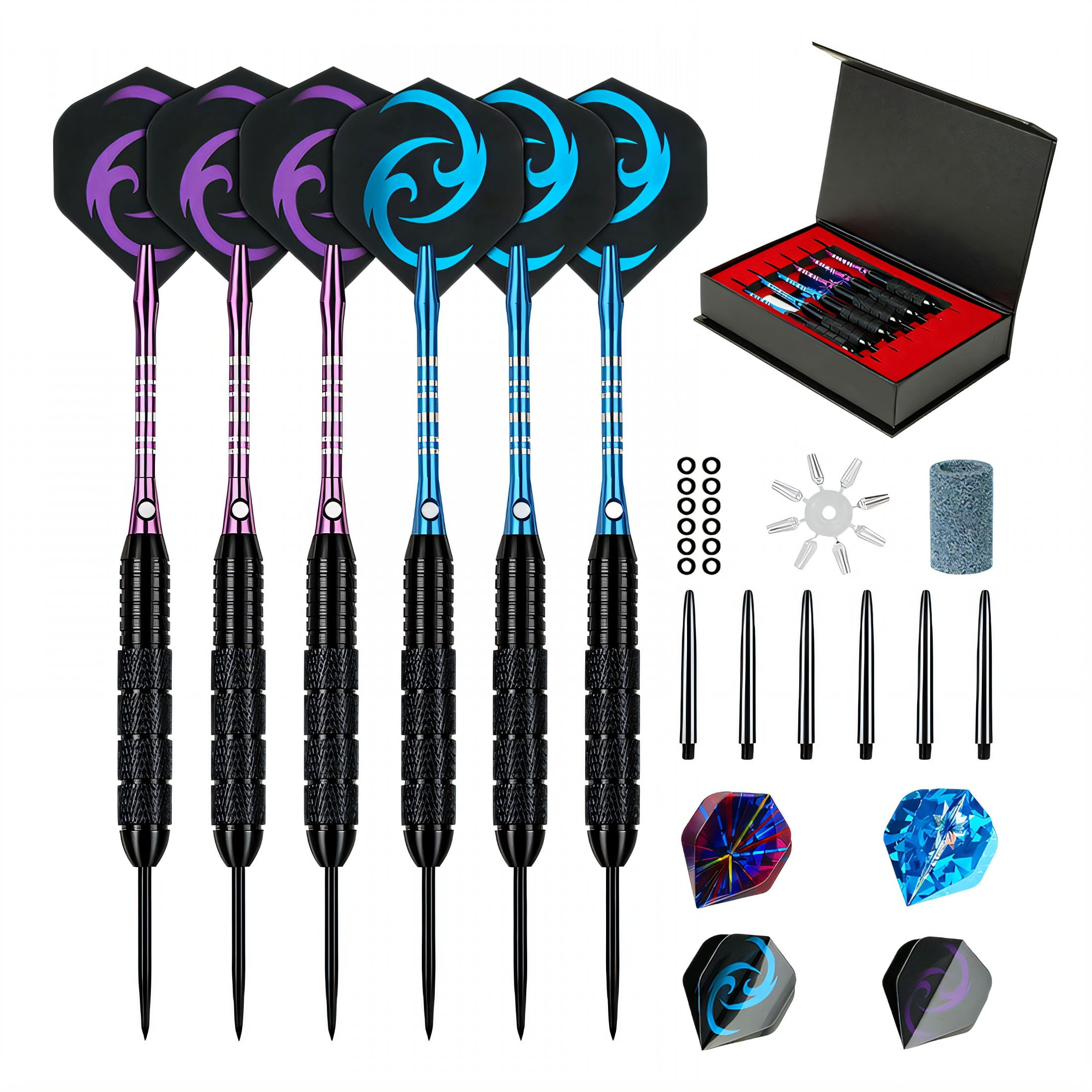 BESTSKY 6Pcs Darts Aluminum Alloy Precision Steel Tip Darts,Elegant ...