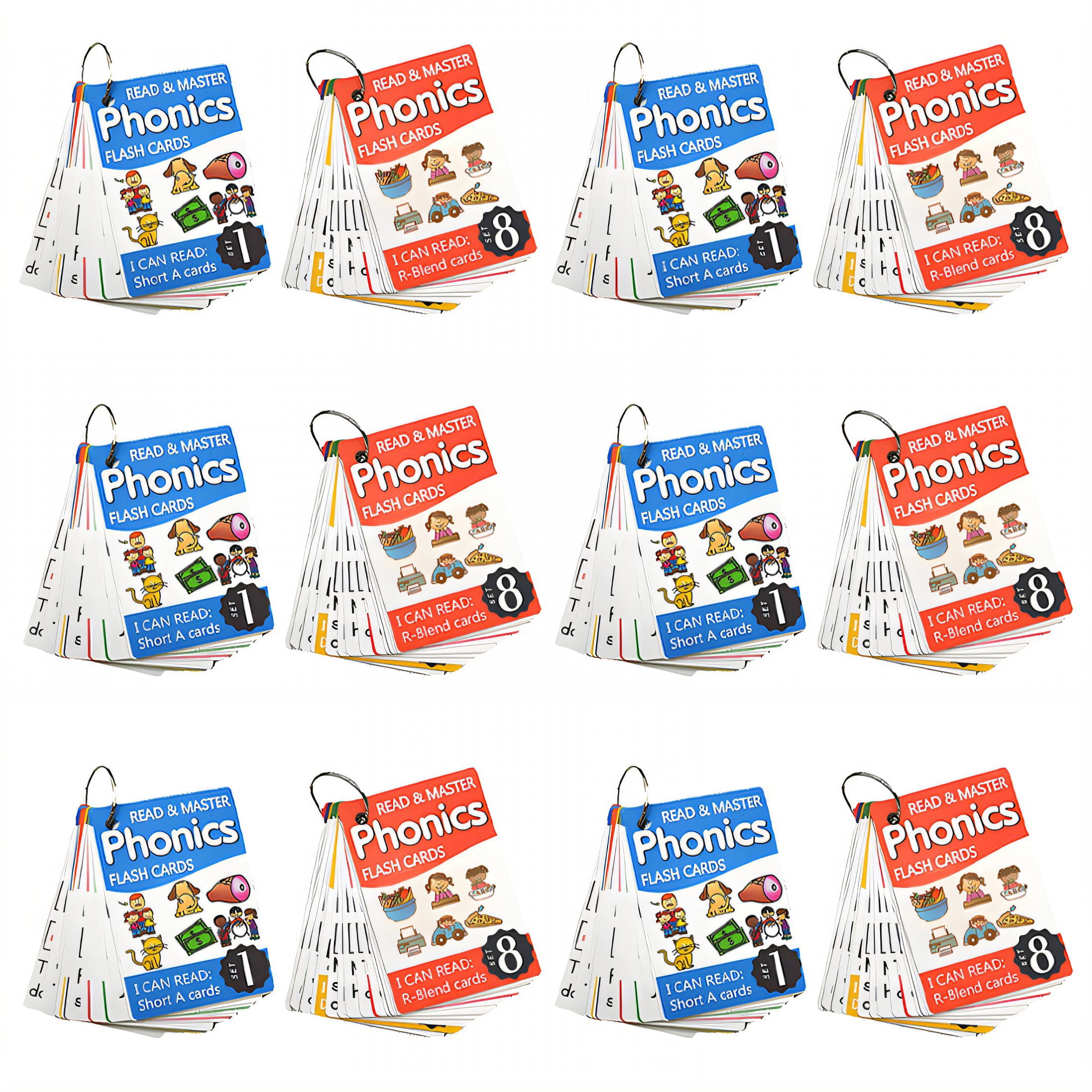 BESTSKY 6 Pack Flash Cards,Sight Words Flash Cards Kindergarten,Double ...