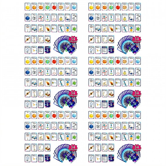 BESTSKY 6 Pack Flash Cards,Space Flash Cards for Toddlers,Double-Sided ...