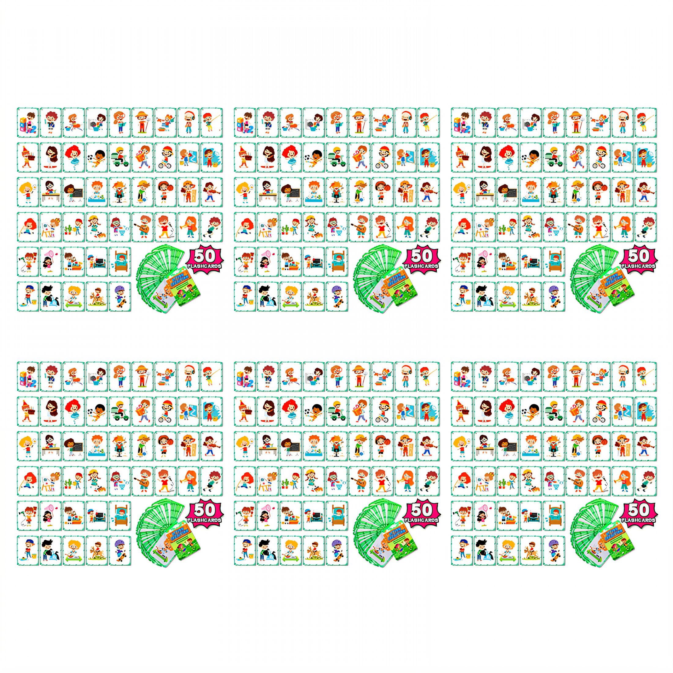 BESTSKY 6 Pack Flash Cards,Behavior Toddler Flash Cards,Double-Sided ...