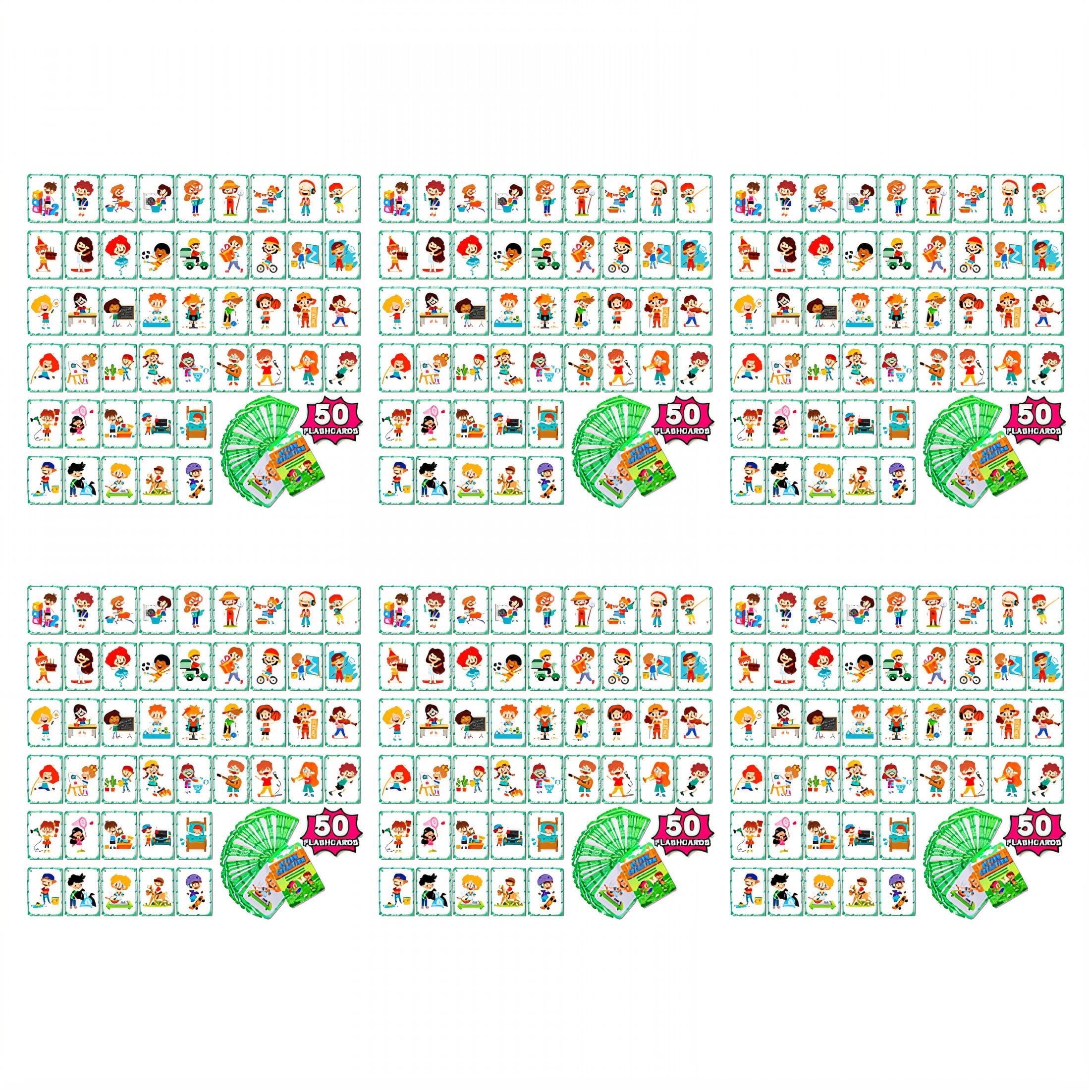 BESTSKY 6 Pack Flash Cards,Behavior Toddler Flash Cards,Double-Sided ...
