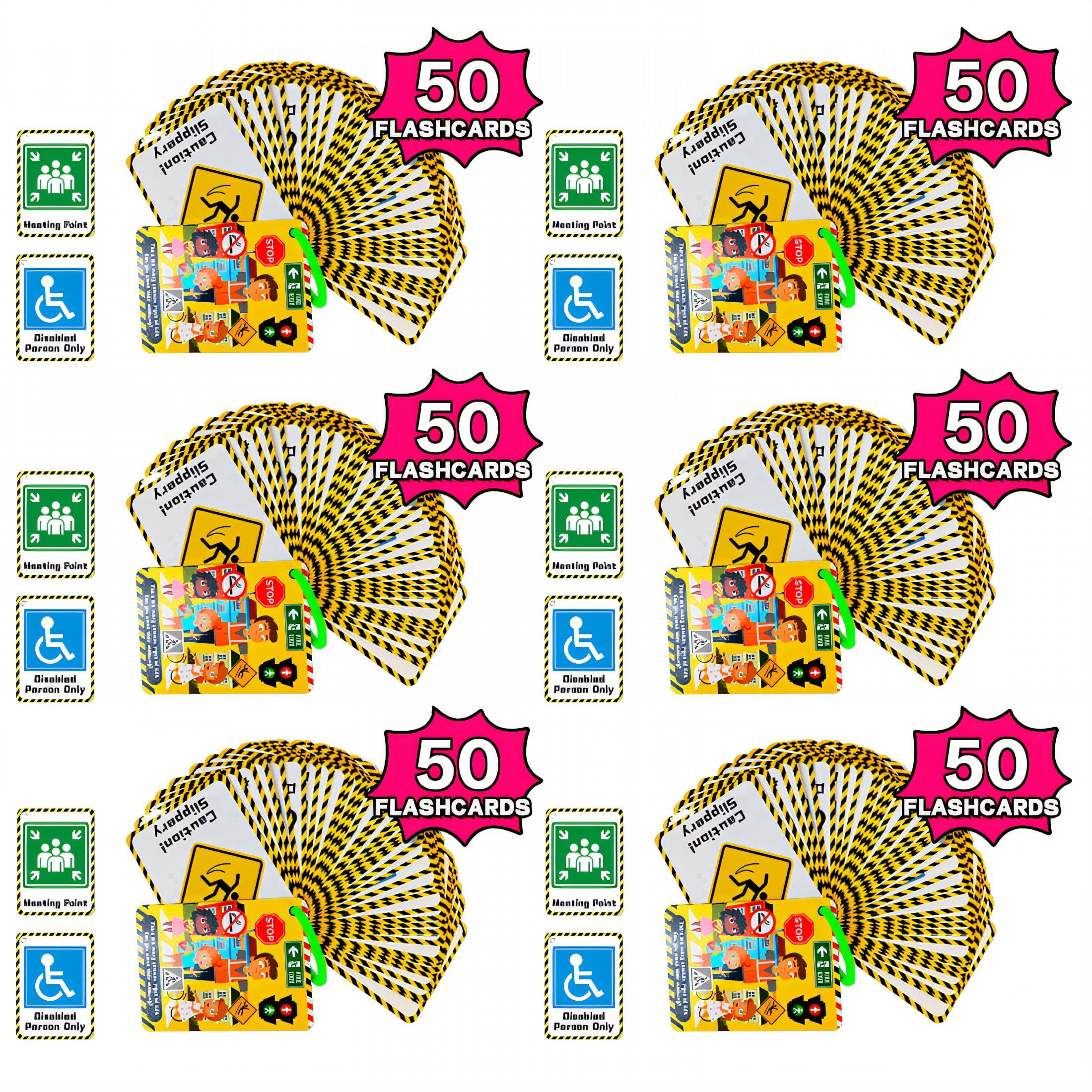 BESTSKY 6 Pack Flash Cards,Everyday Signs Flash Cards for Toddlers ...