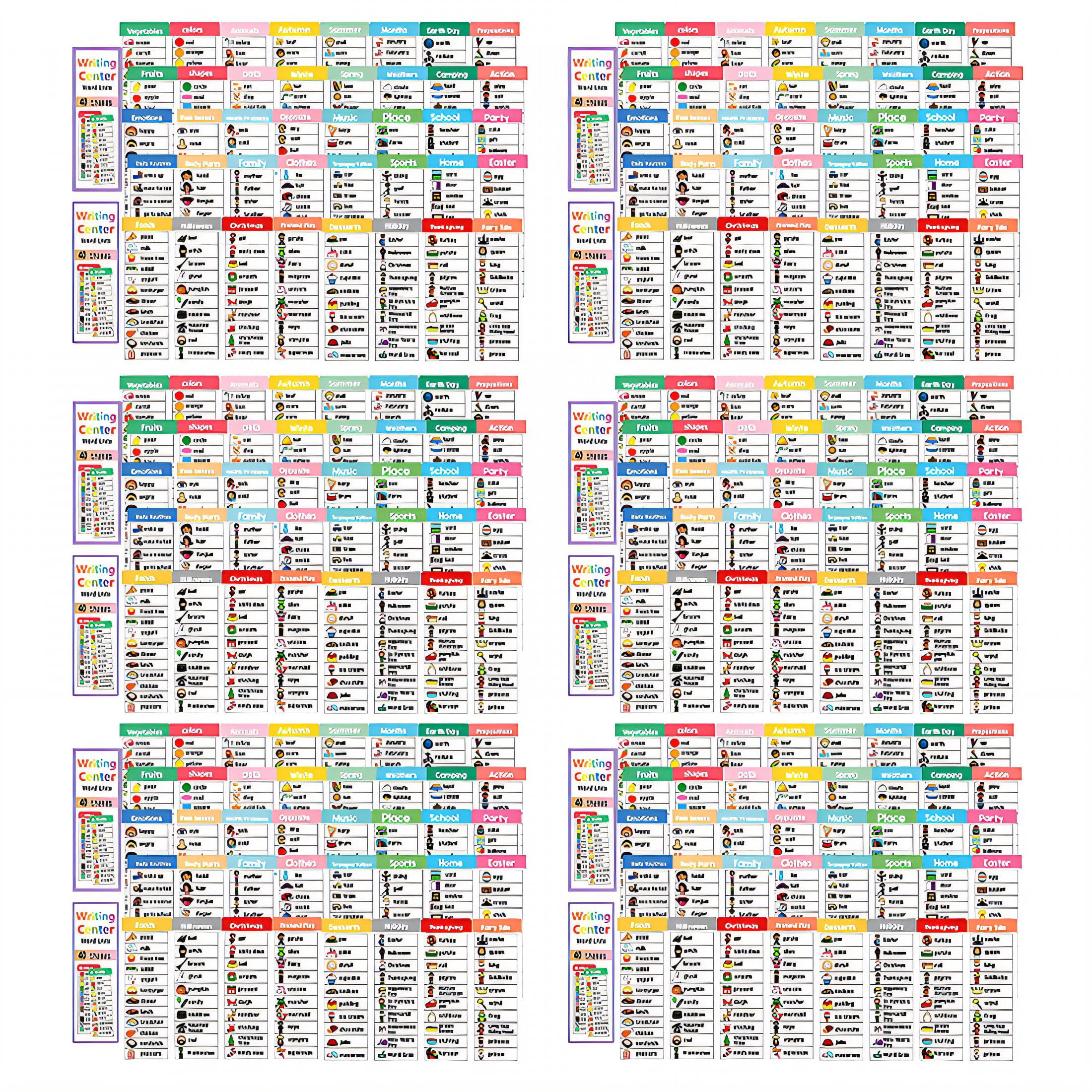 BESTSKY 6 Pack Flash Cards,Sight Words Flash Cards Kindergarten,Double ...