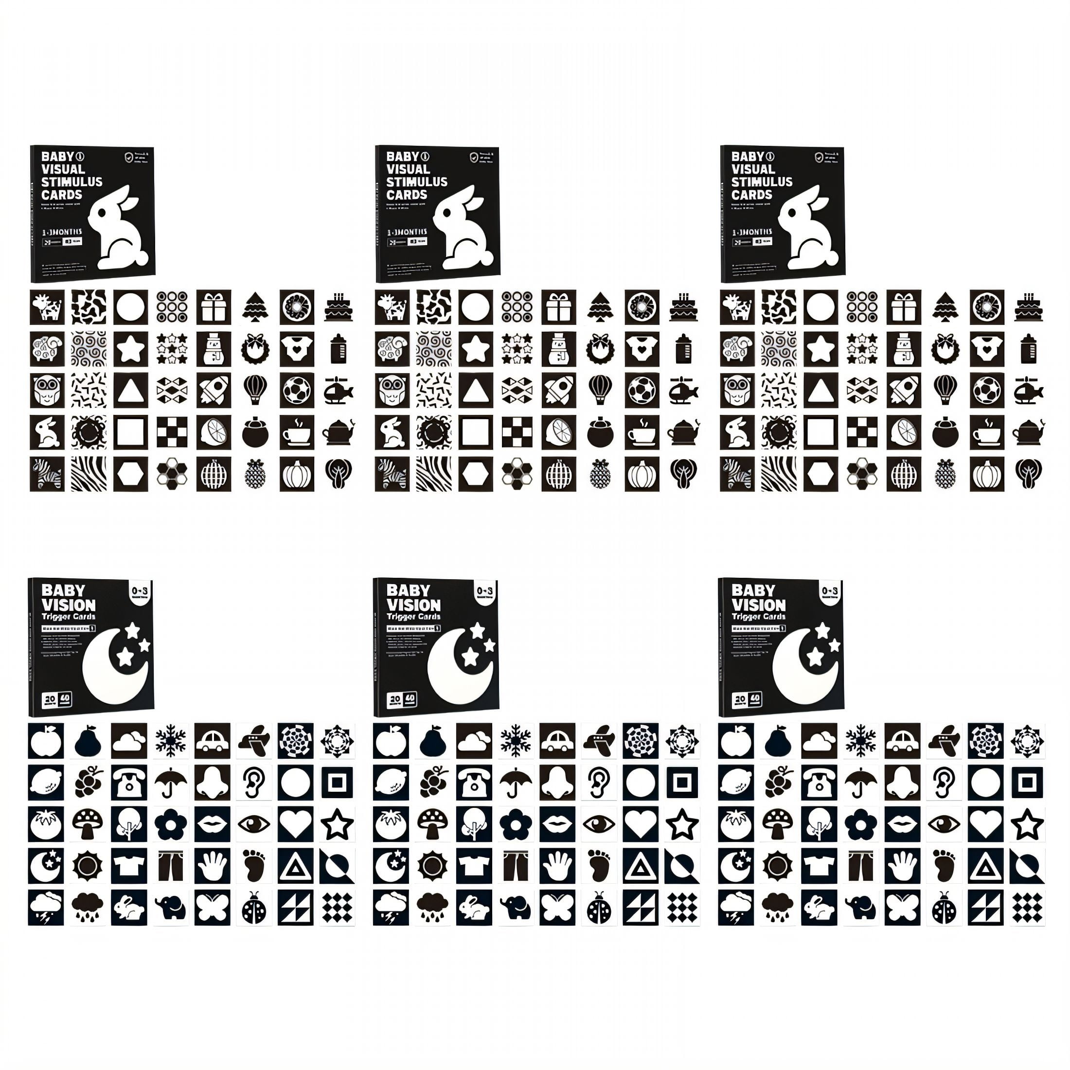 BESTSKY 6 Pack Flash Cards,Vision Toddler Flash Cards,Pattern Flash ...