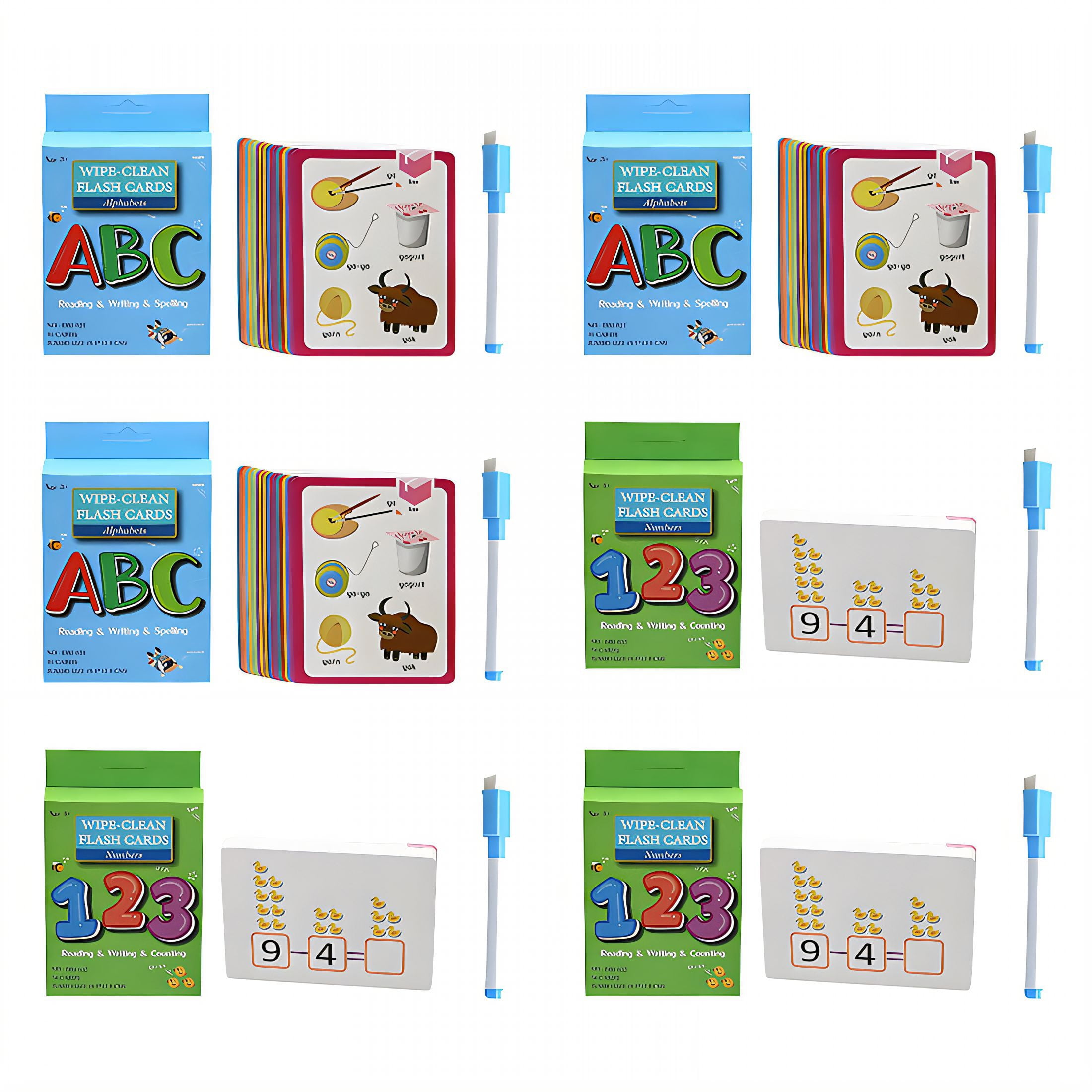 BESTSKY 6 Pack Flash Cards,Letters,Digital Flash Cards for Toddlers ...