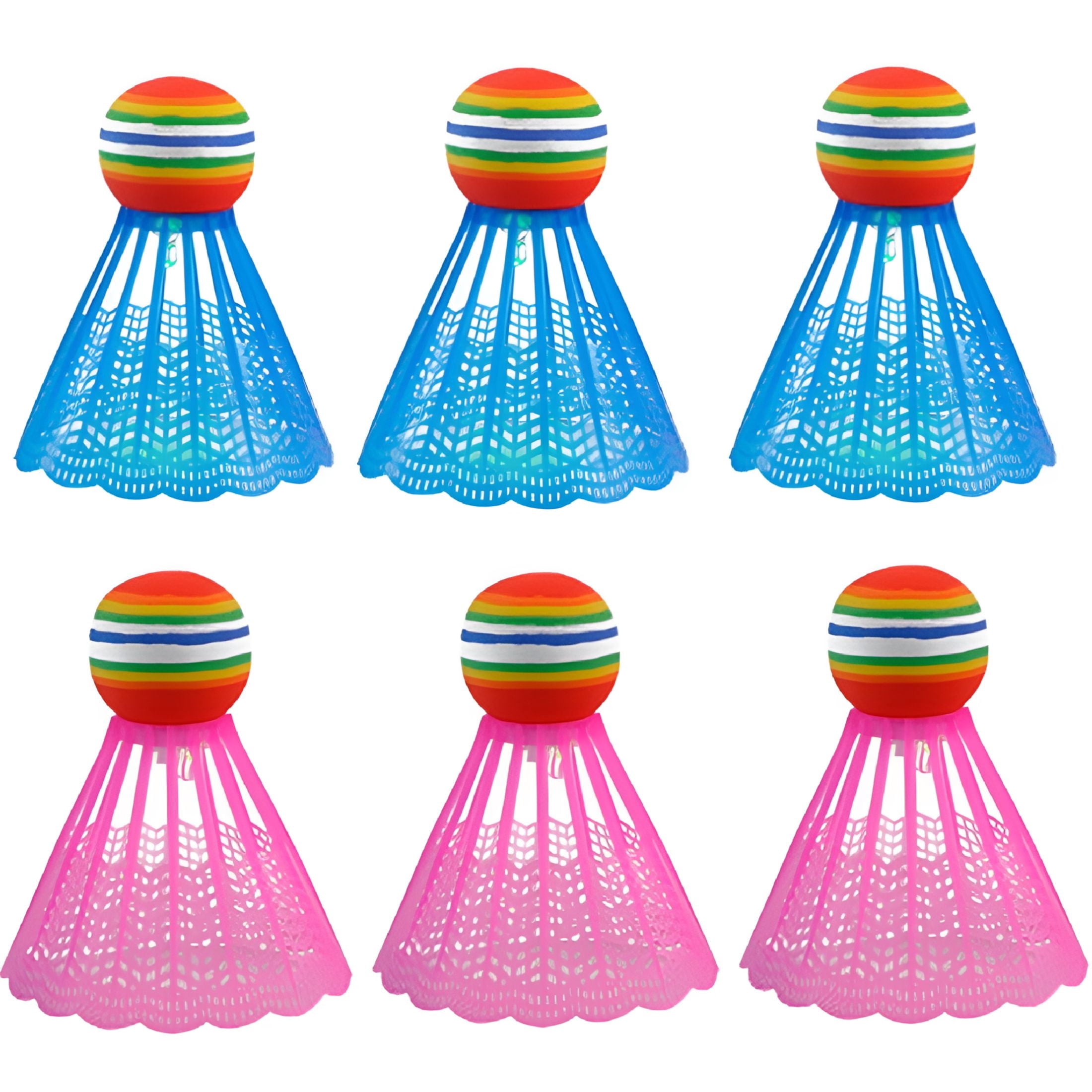 BESTSKY 6pcs LED Luminous Badminton, The Dark Nylon Birdie Ball ...
