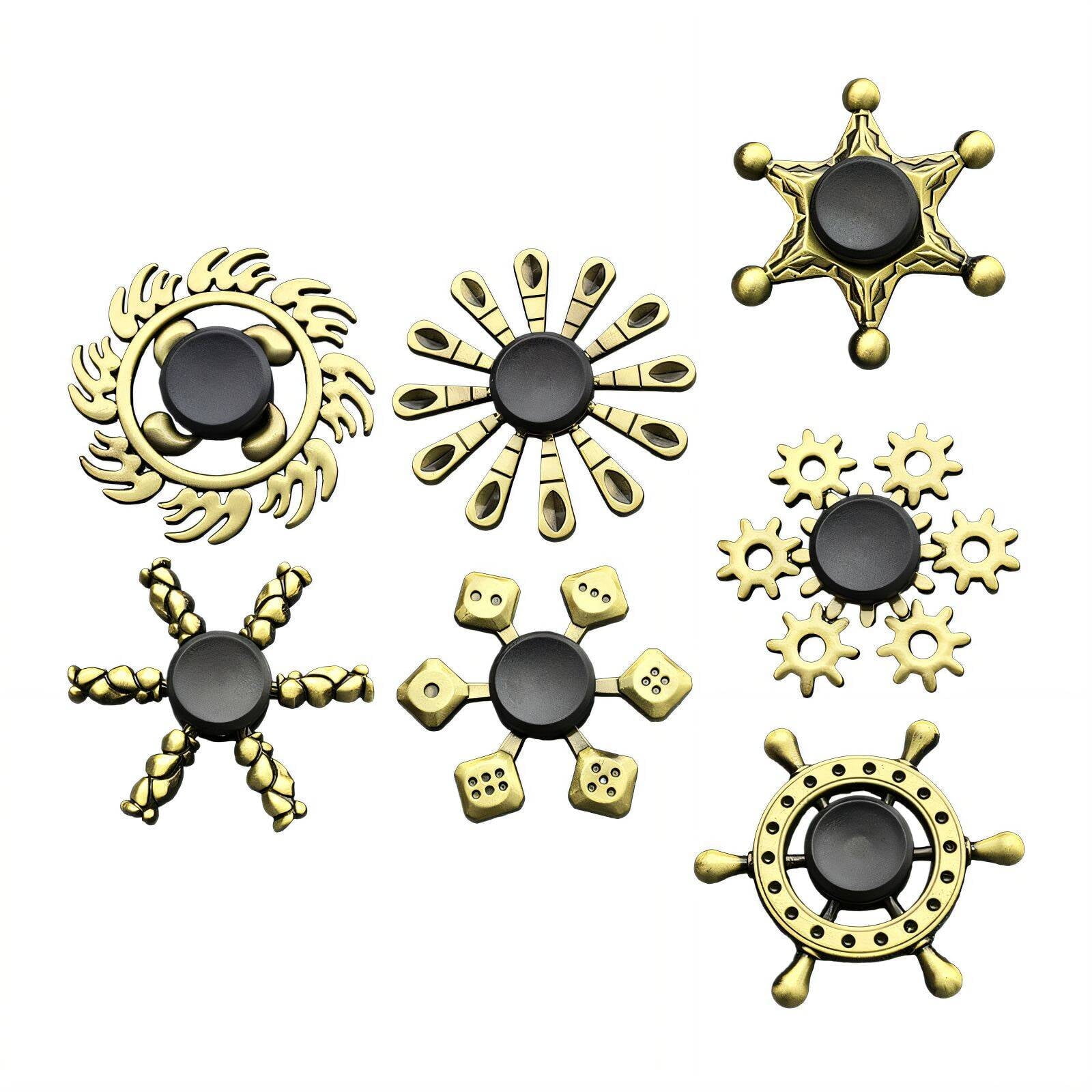 BESTSKY 7Pcs Fidget Toy,Unique Bronze Design Fidget Spinners,Spinning ...