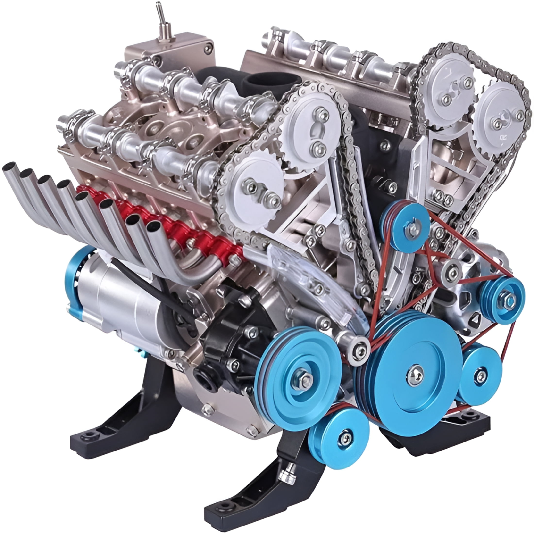 BESTSKY 8-Cylinder Full Metal Car Engine Model,4 Cylinder Car Engine ...