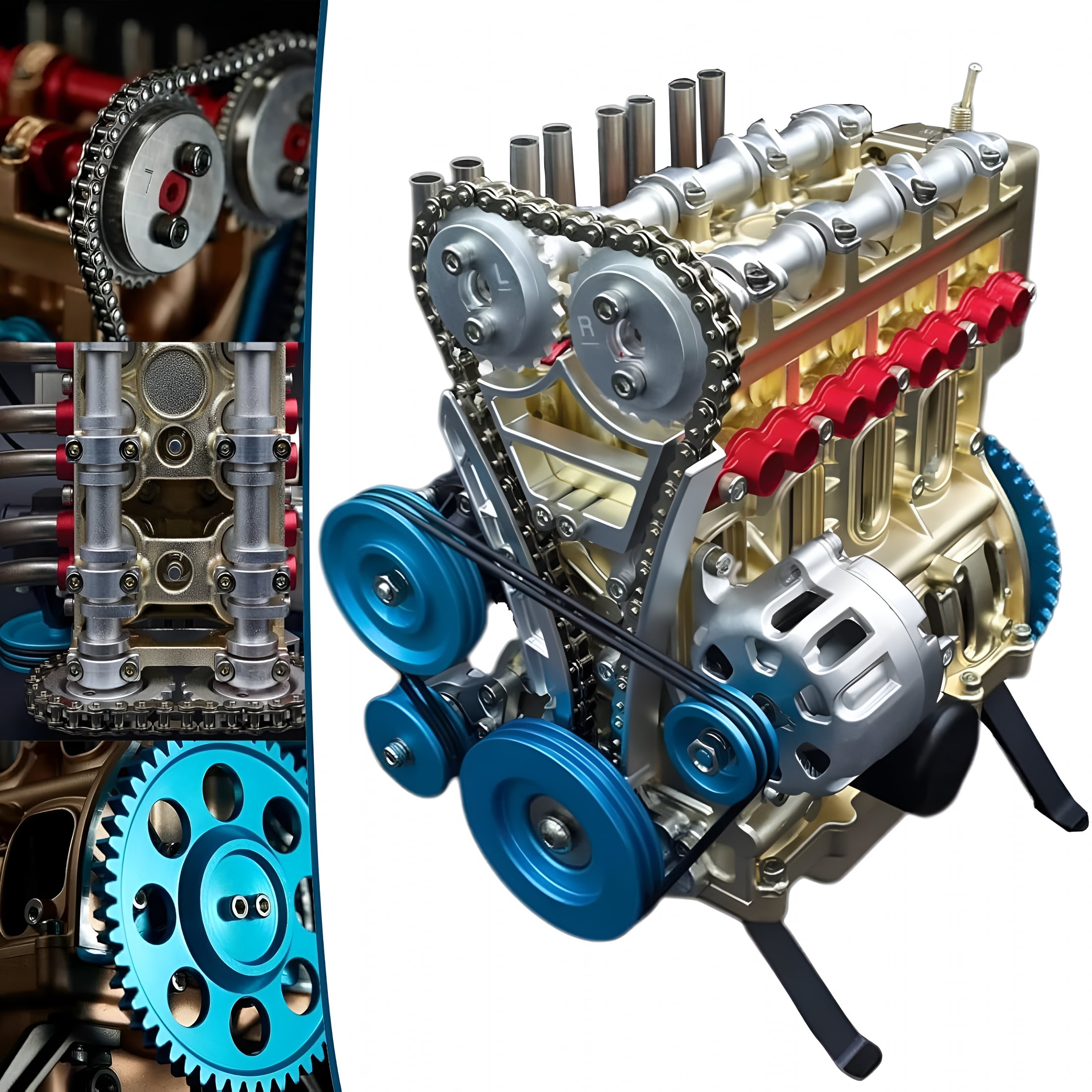 BESTSKY 8-Cylinder Full Metal Car Engine Model,Full Metal Car Engine ...