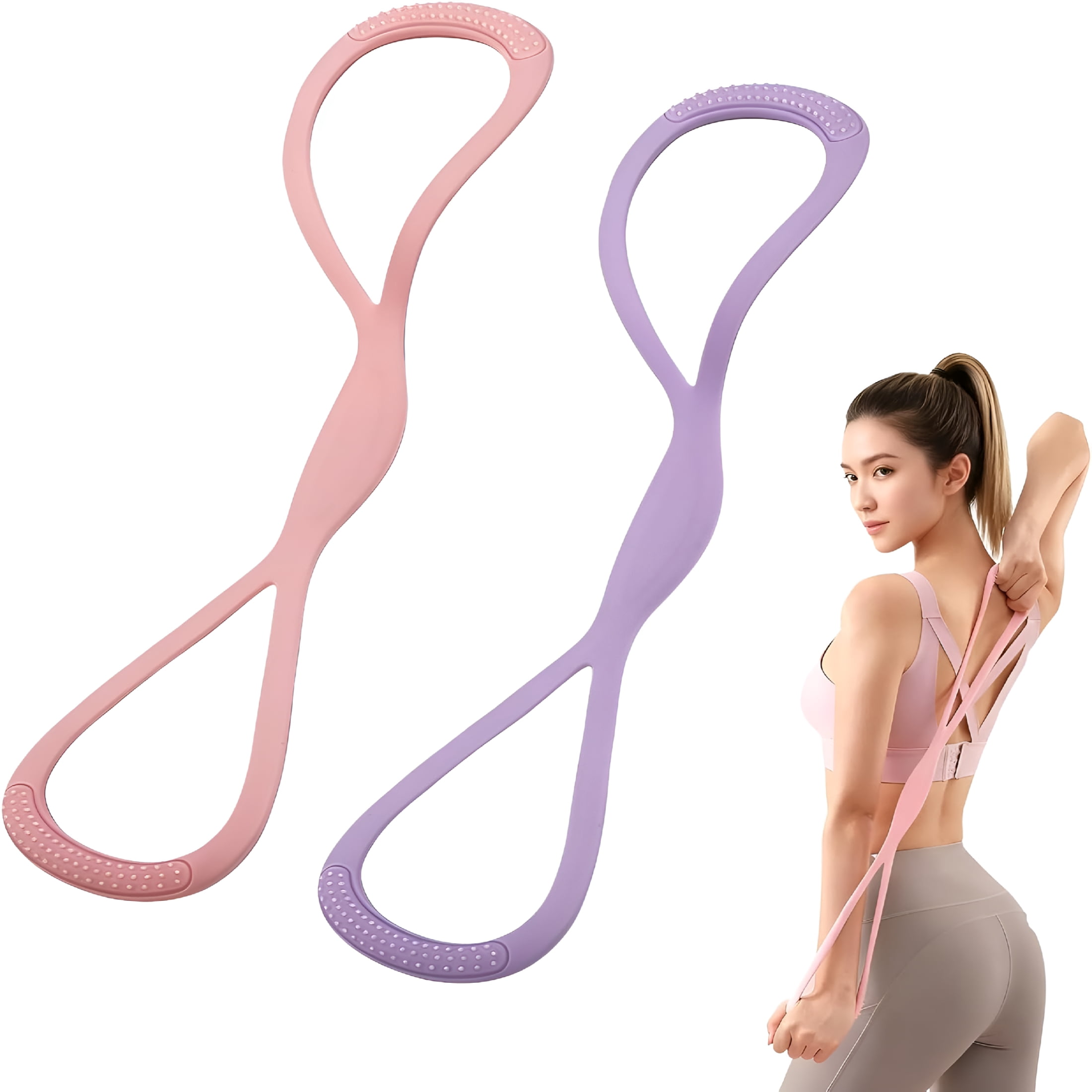 BESTSKY 8 Resistance Band for Women, 2 Pcs Exercise Bands Resistance ...