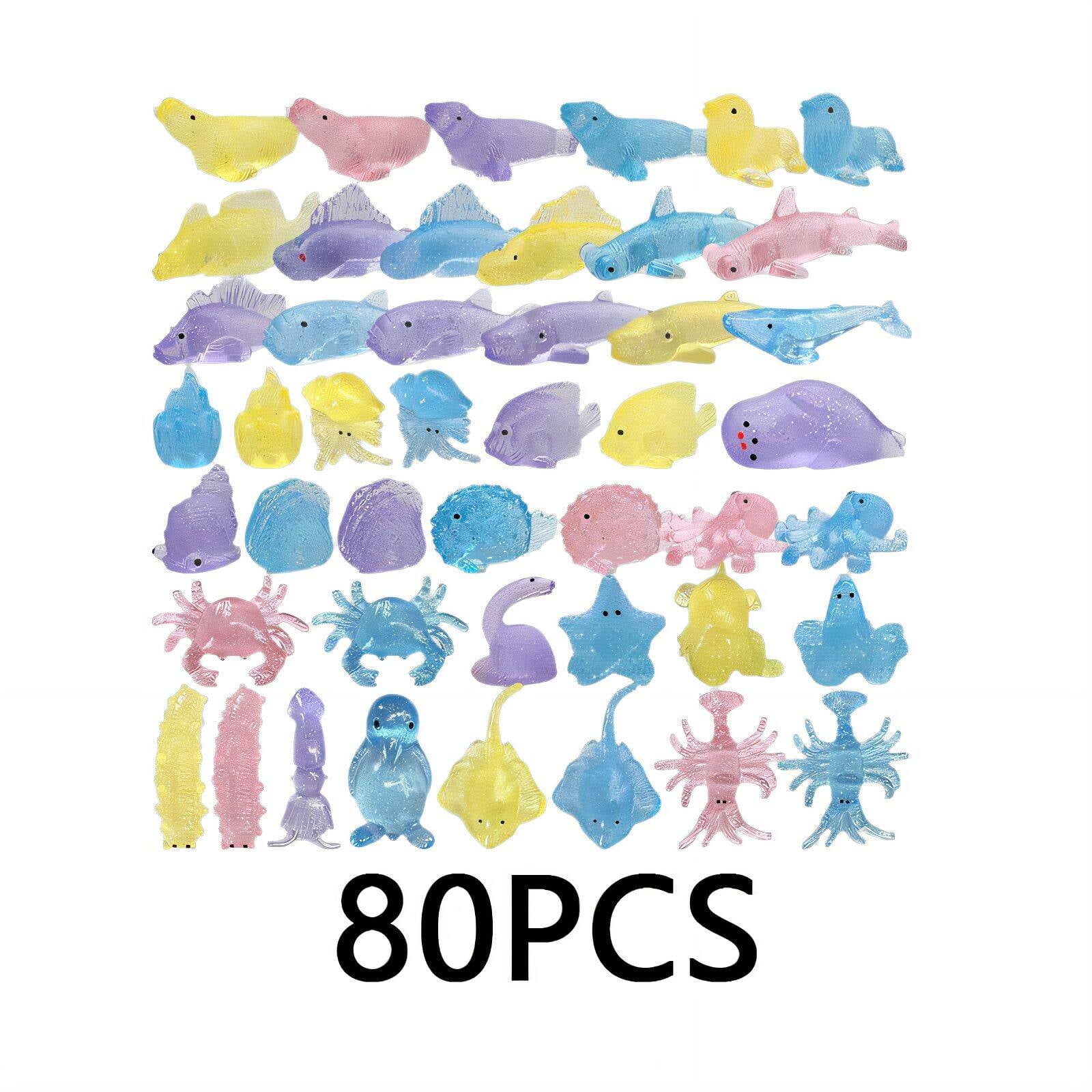BESTSKY 80Pcs Squishy Toys,Ocean Series Bulk Toys, Mini Squishies ...