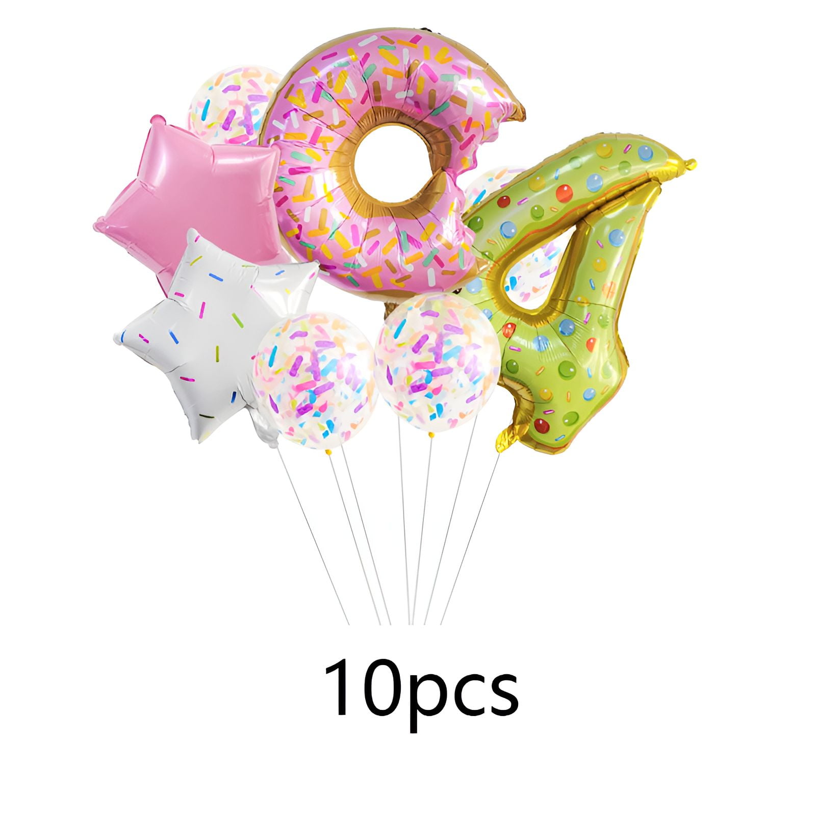 BESTSKY 80Pcs Number Balloons,Sweet Party Highlight Birthday Decorations,Striped Dessert Decor ...