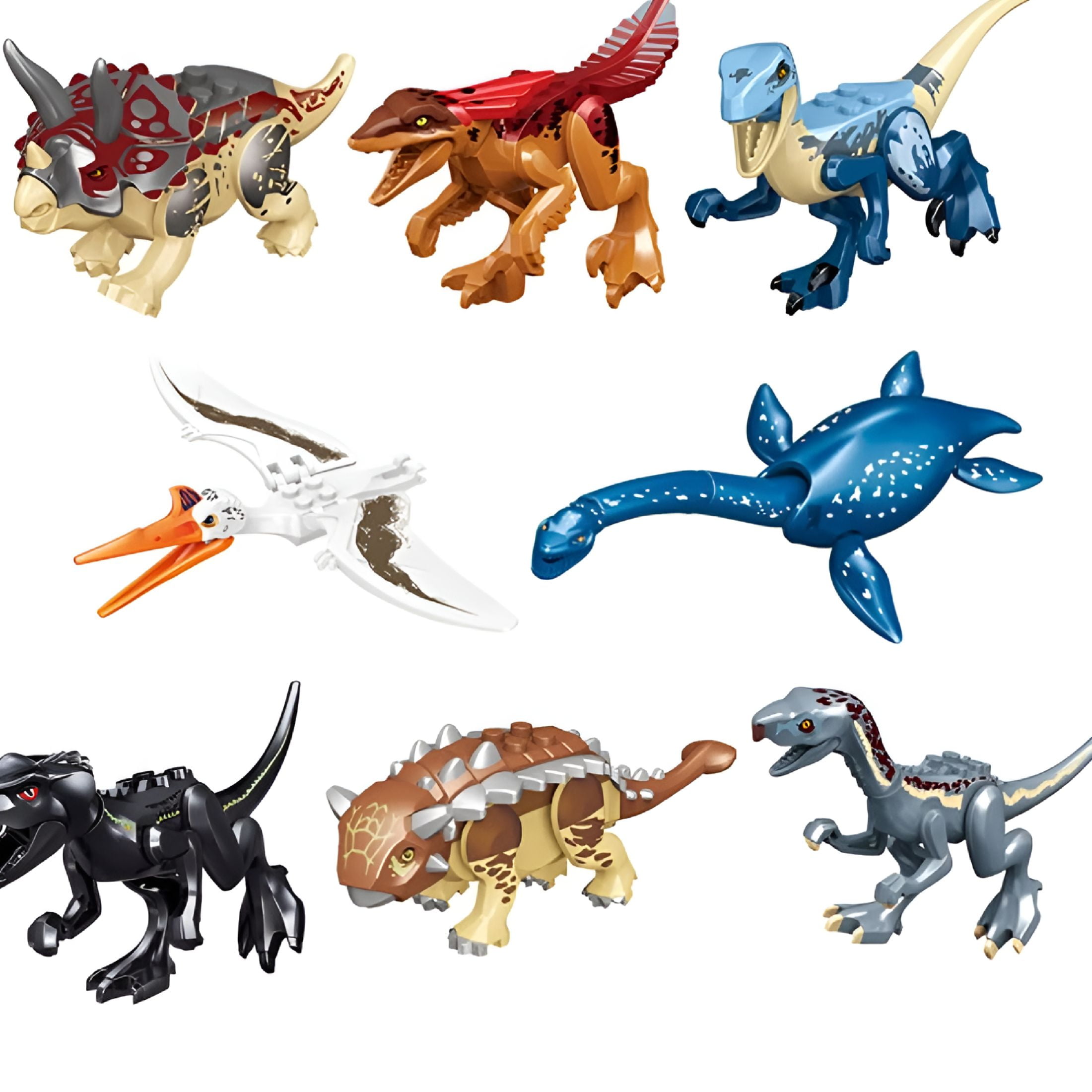 BESTSKY 8Pcs Dinosaur Building Block Toys Dinosaur Mini Figures Set for ...