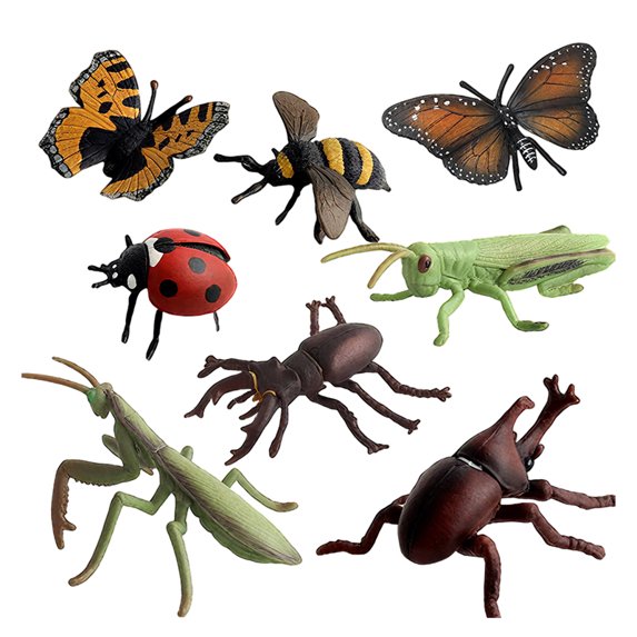 BESTSKY 8Pcs Fake Bugs,Bright Color Contrast Halloween Toys,Layered 3D ...