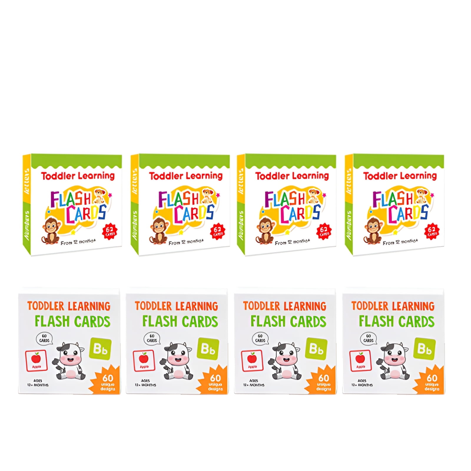 BESTSKY 8Pcs Flash Cards,English Learning Starter Toddler Flash Cards ...