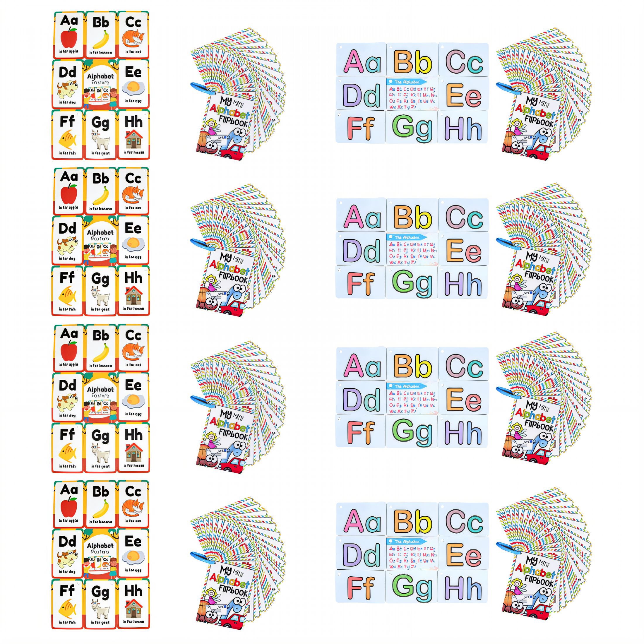 BESTSKY 8 Pack Flash Cards,Alphabet Phonics for Toddlers 2-4 Years ...