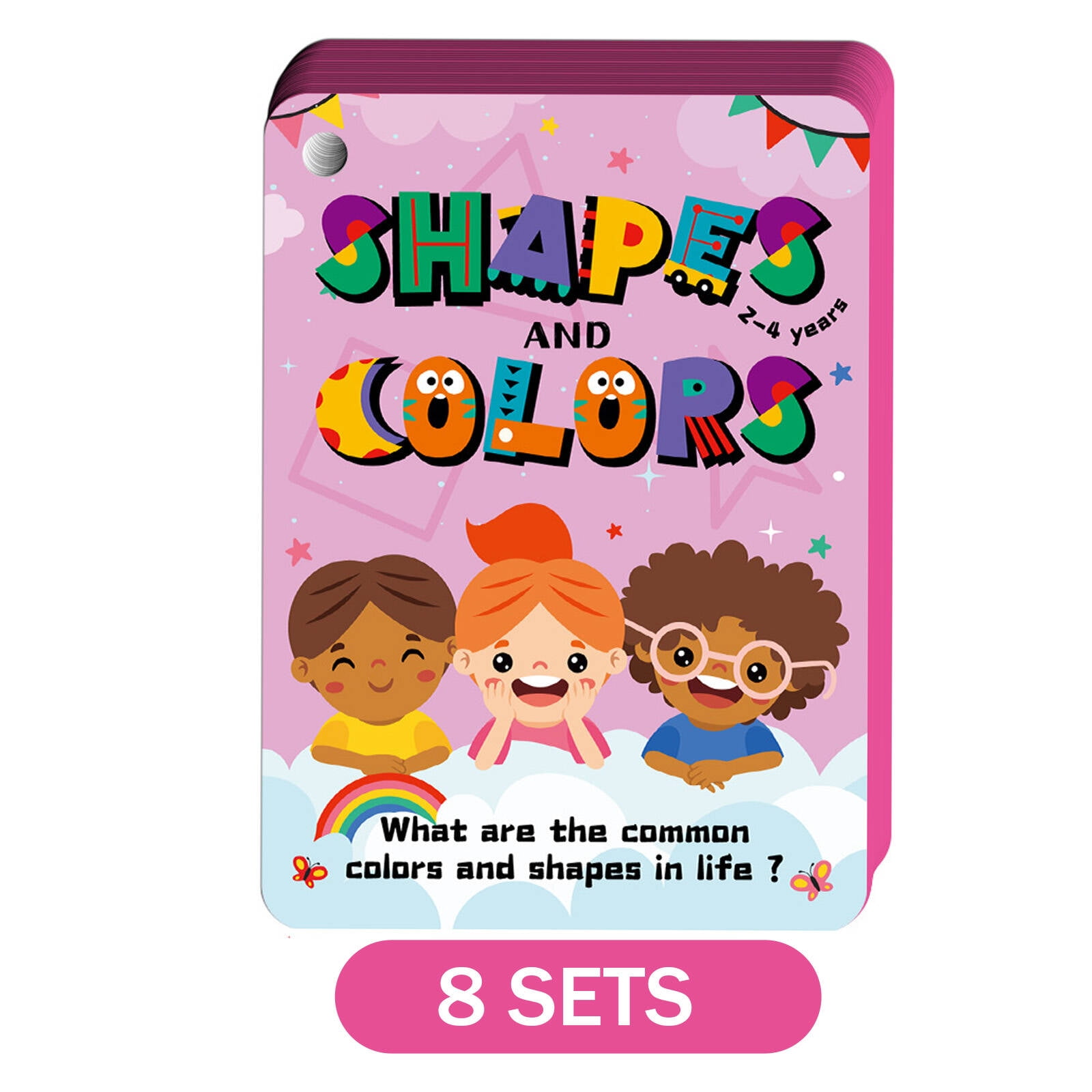 BESTSKY 8Pcs Flash Cards,Shape Enlightenment Toddler Flash Cards,Color ...