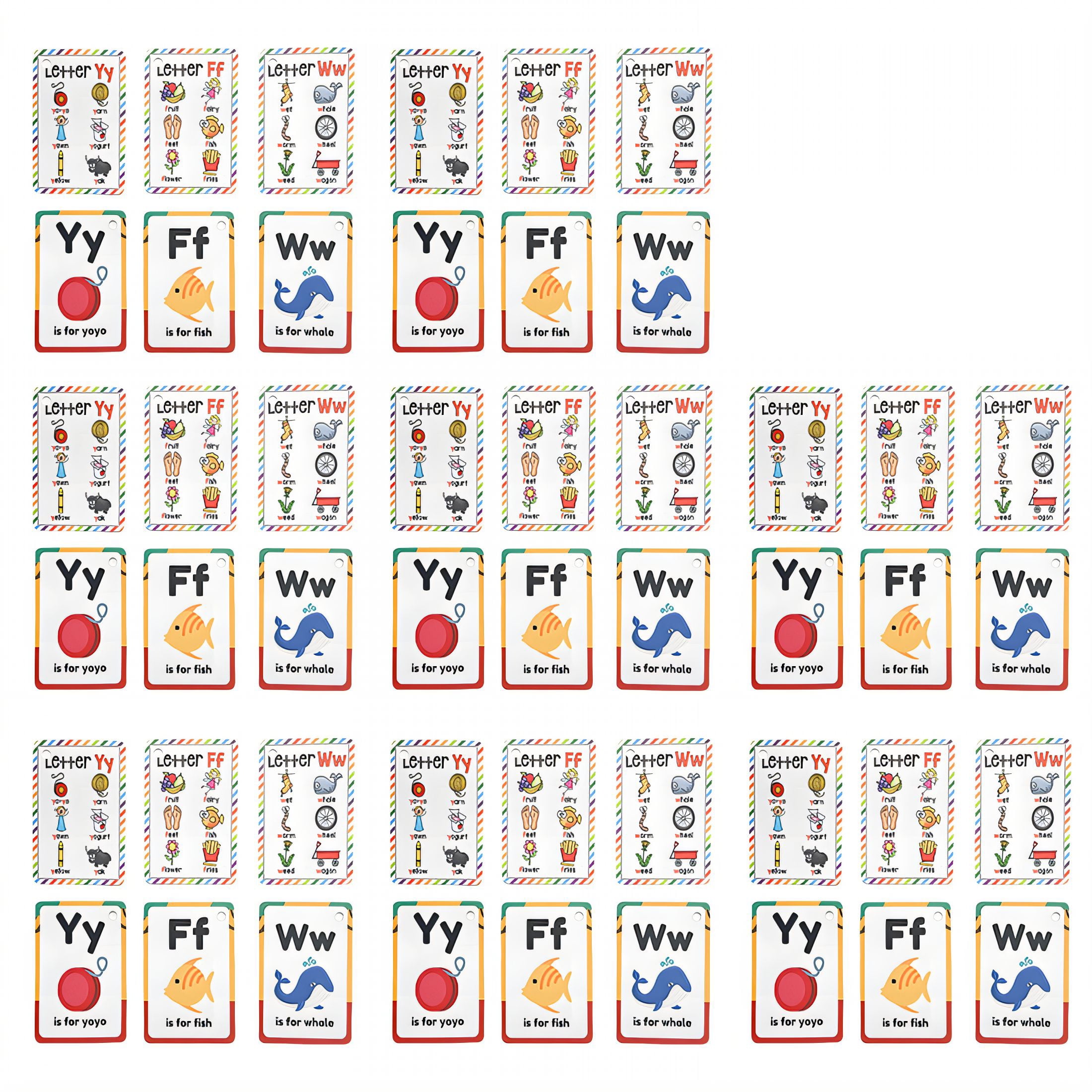 BESTSKY 8 Pack Flash Cards,Word Flash Cards for Toddlers,Double-Sided ...