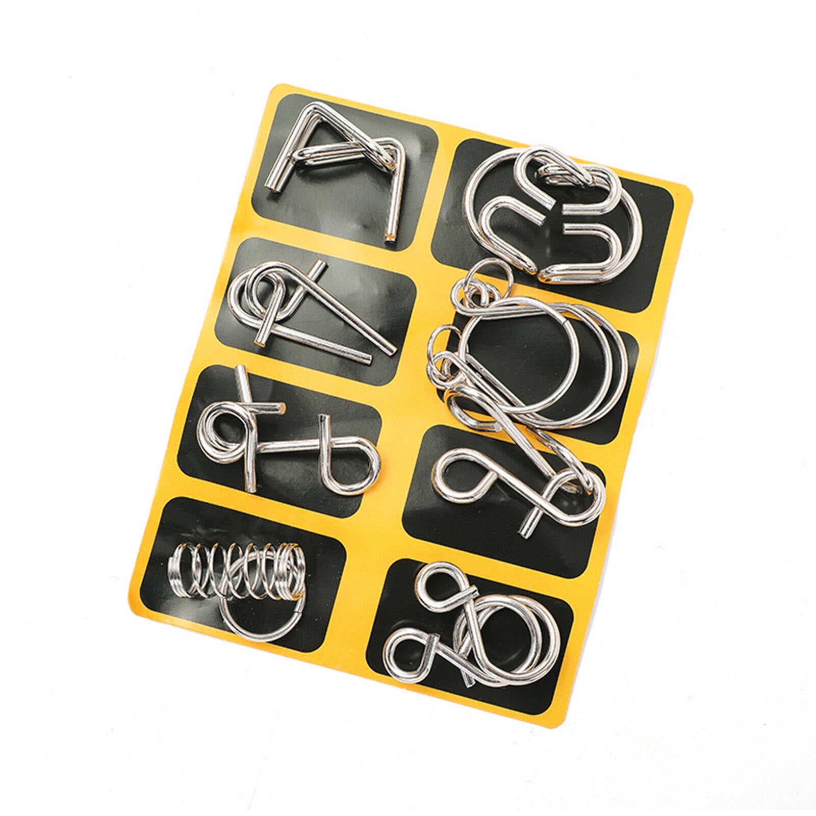 BESTSKY 8Pcs Metal Puzzle,Double Rust Removal Brain Teaser Puzzles ...