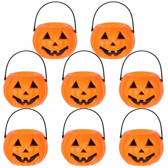 BESTSKY 8Pcs Pumpkin Candy Bucket, Plastic Pumpkin Candy Bucket ...