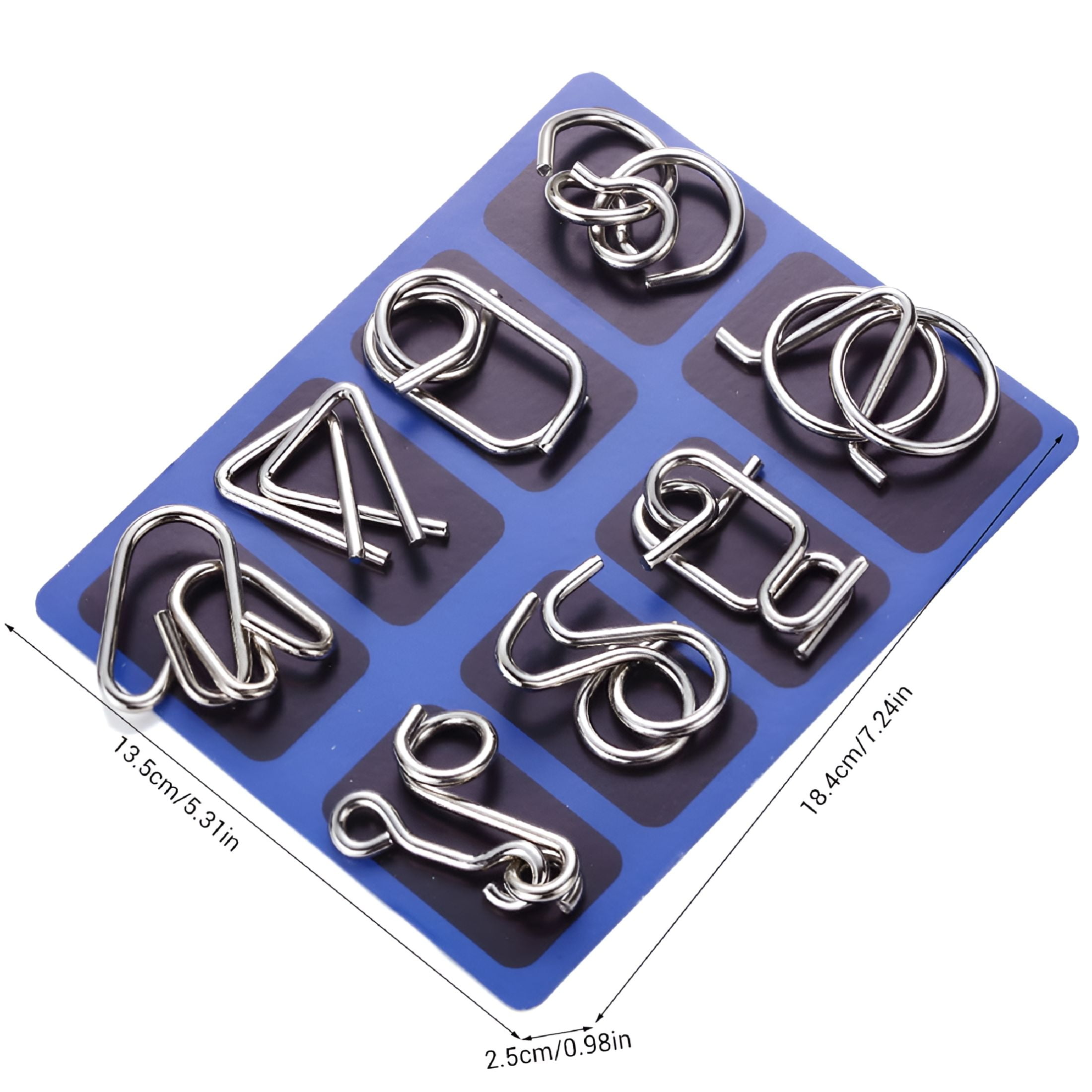 BESTSKY 8Pcs/Set Metal Puzzles Toy Set Wire Puzzle Set Brain Teaser Toy ...