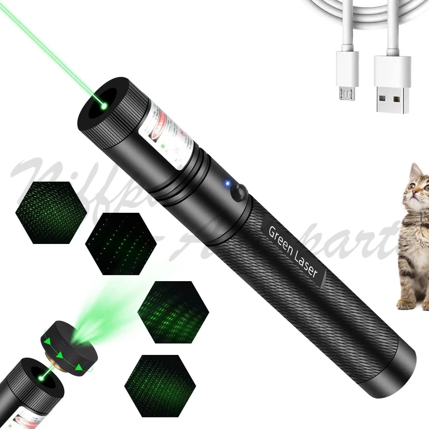 BESTSKY 9000Miles Green Laser Pointer Star Visible Beam Light Usb ...